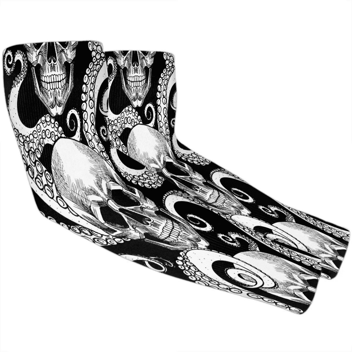 Octopus Skull UV Sun Protection Cooling Arm Sleeves with Thumb Holes ...