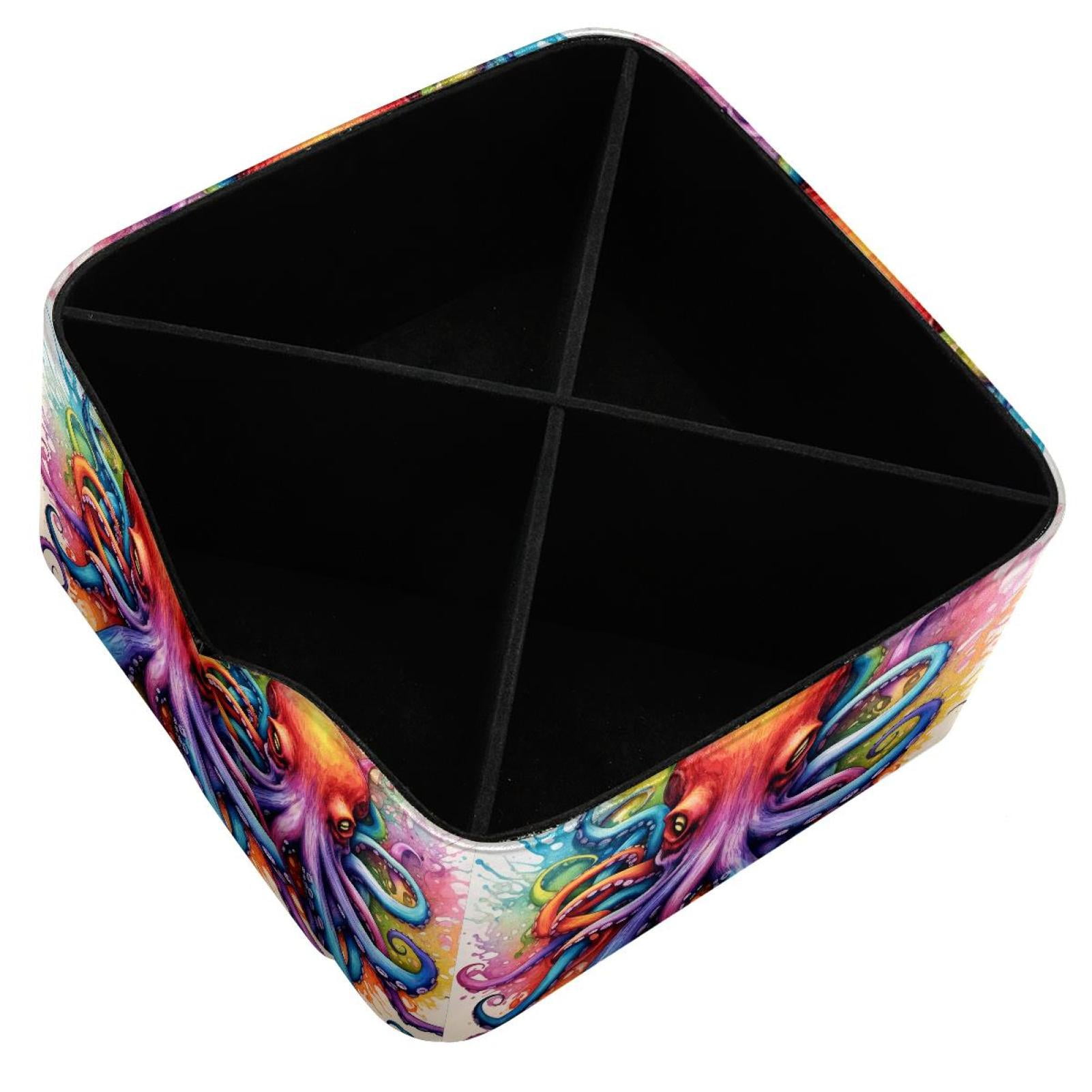 Octopus Square Pen Organizer Pencil Holder with 4 Compartments ...