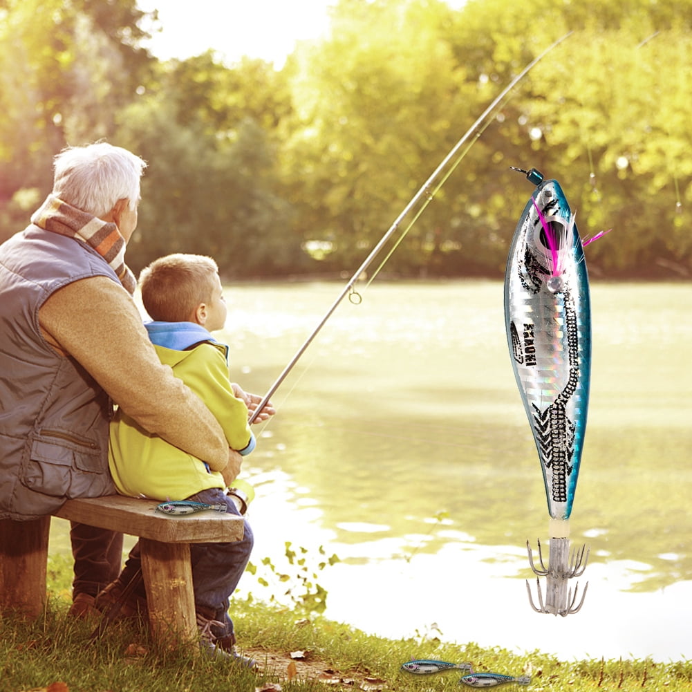 Octopus Squid Fishing Needle Hook Artificial Fish Lure Hard Bait Tackle ...