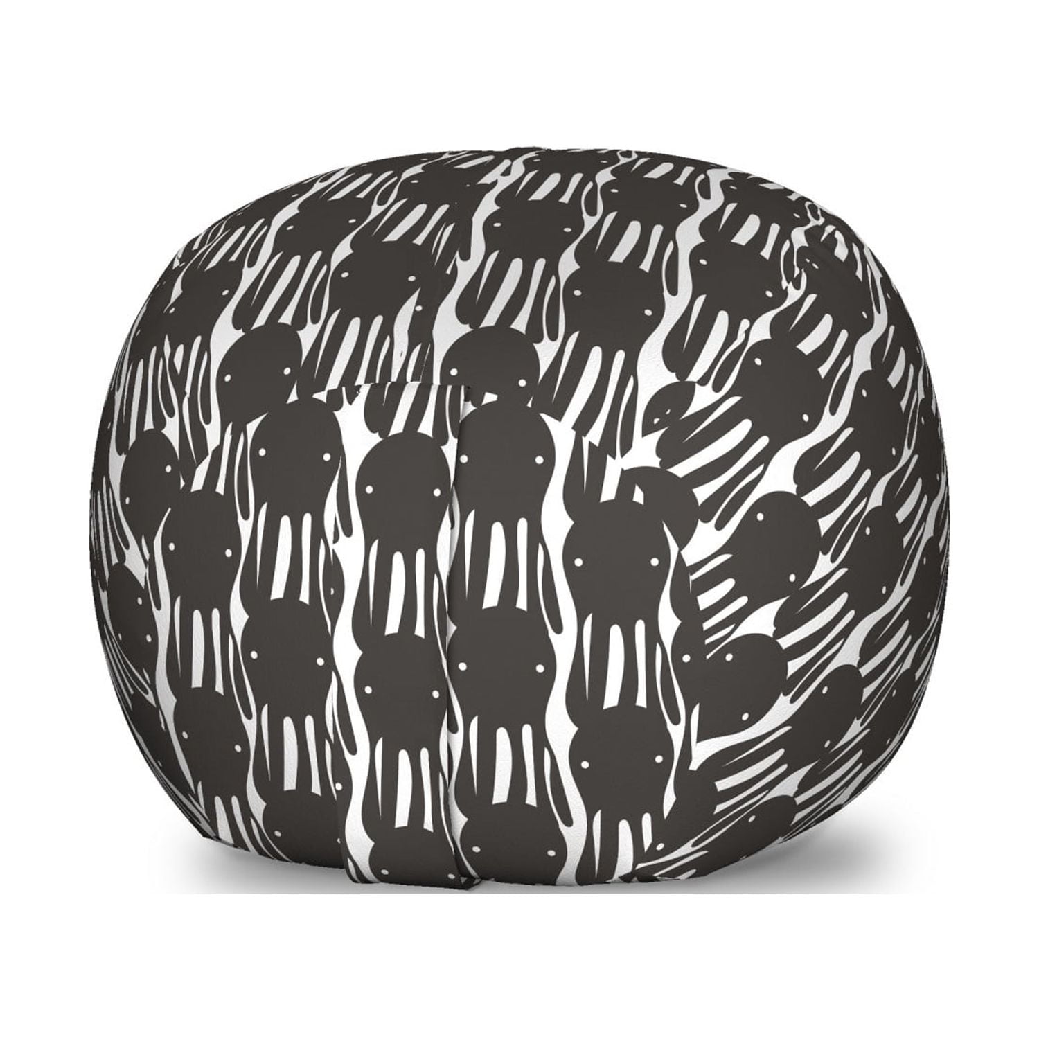Octopus Storage Toy Bag Chair, Abstract Retro Style Silhouettes Marine ...