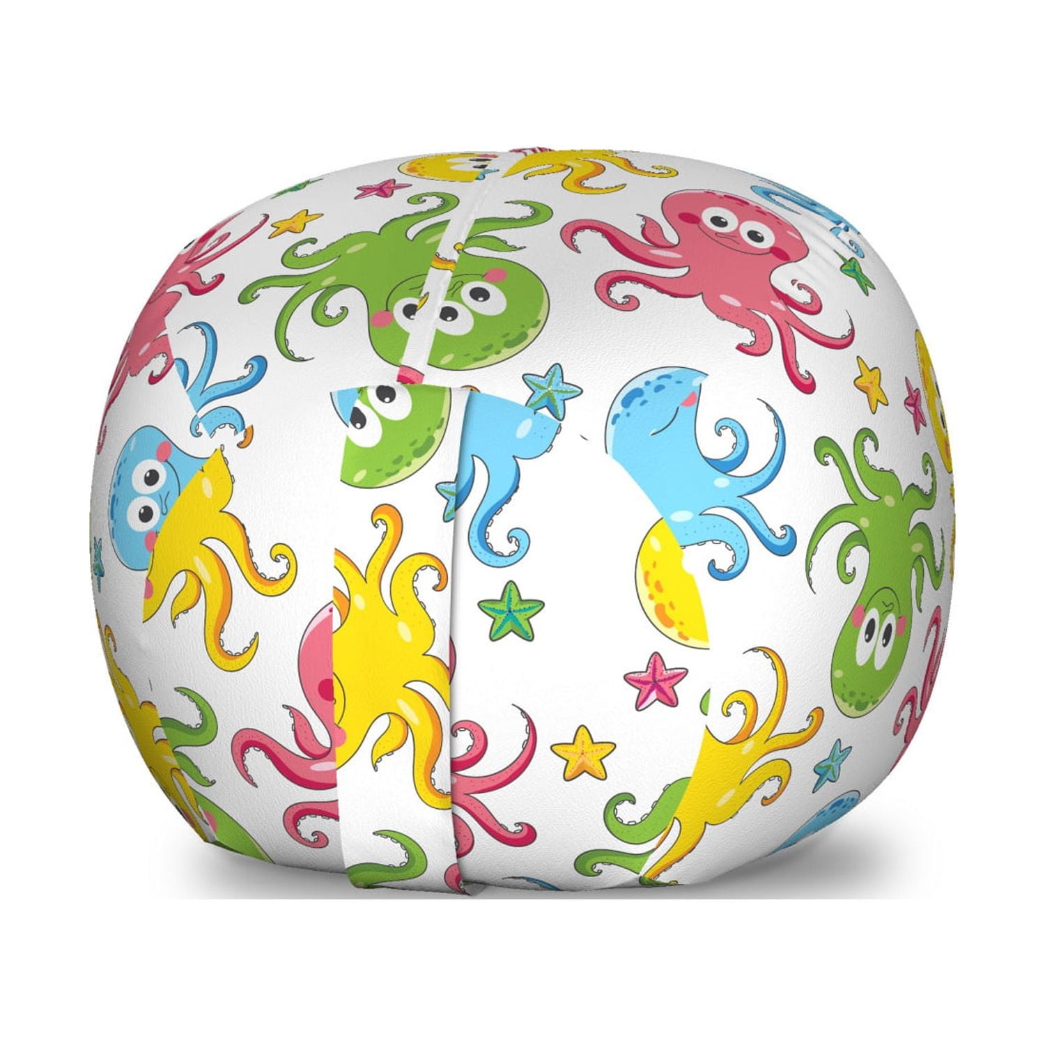 Octopus Storage Toy Bag Chair, Cheerful Chipper Animals in the Ocean ...