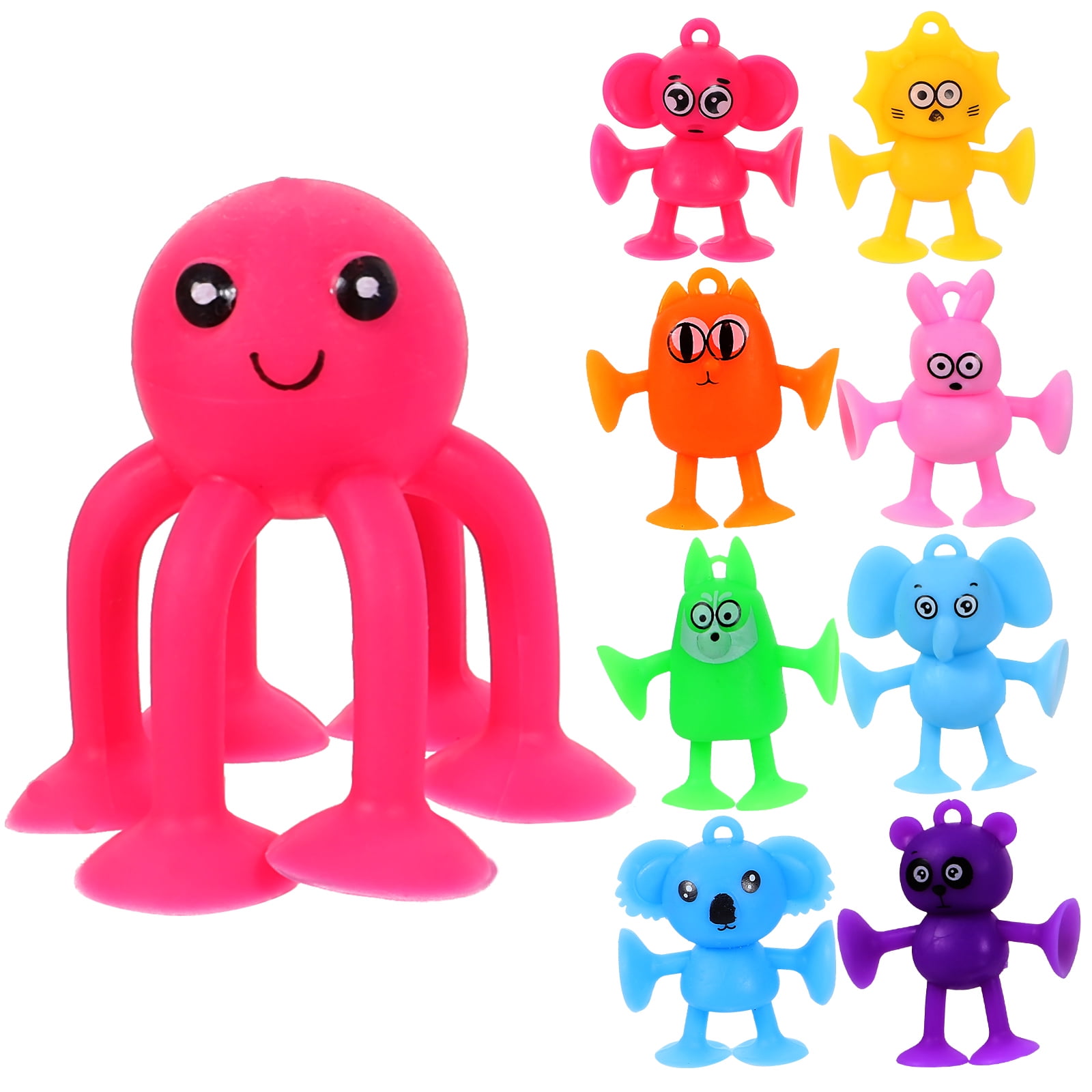 Leifggao 9pcs Suction Toys Sensory Toys Suction Cup Cartoon Animal Toys ...