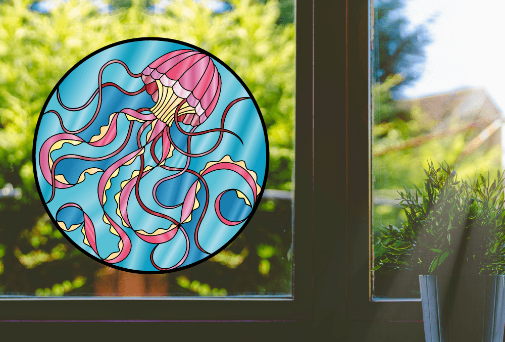 Octopus Tentacles Animal Sea Vinyl Stained Glass Film Static Cling ...