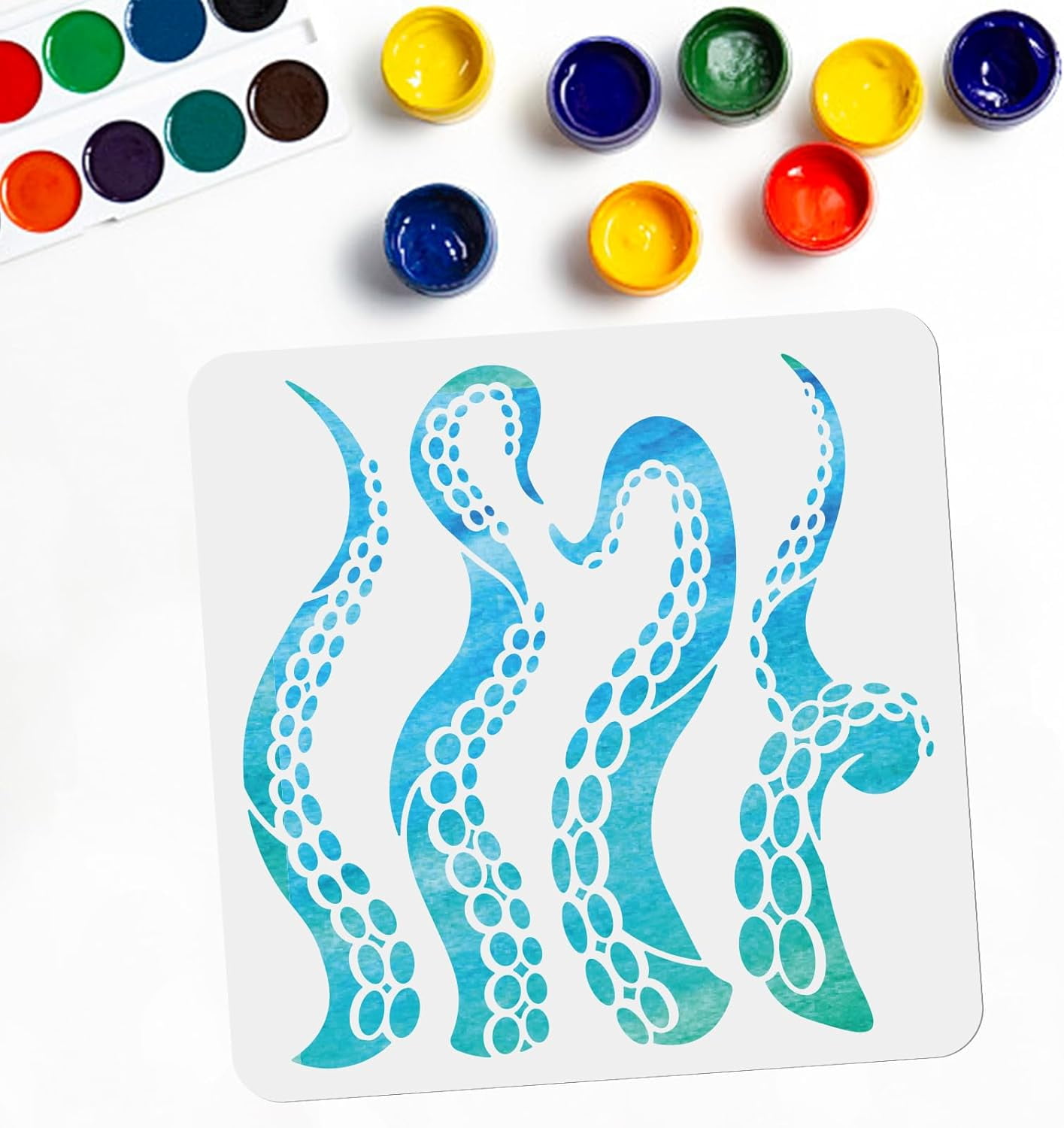 Octopus Tentacles Stencil 11.8×11.8inch Octopus Painting Stencils Sea ...