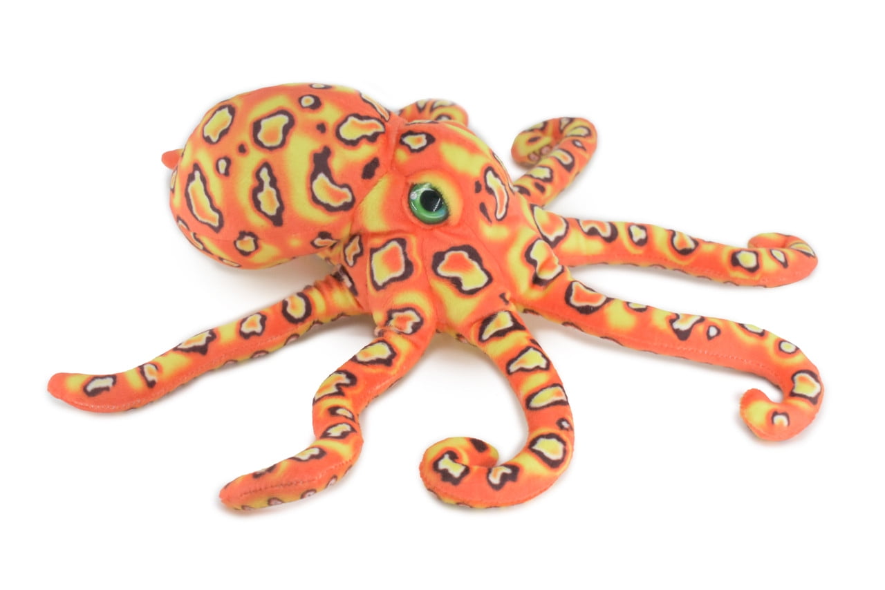 Octopus Toy, Orange, Plush Animal, Soft, Stuffed Toy, Educational ...