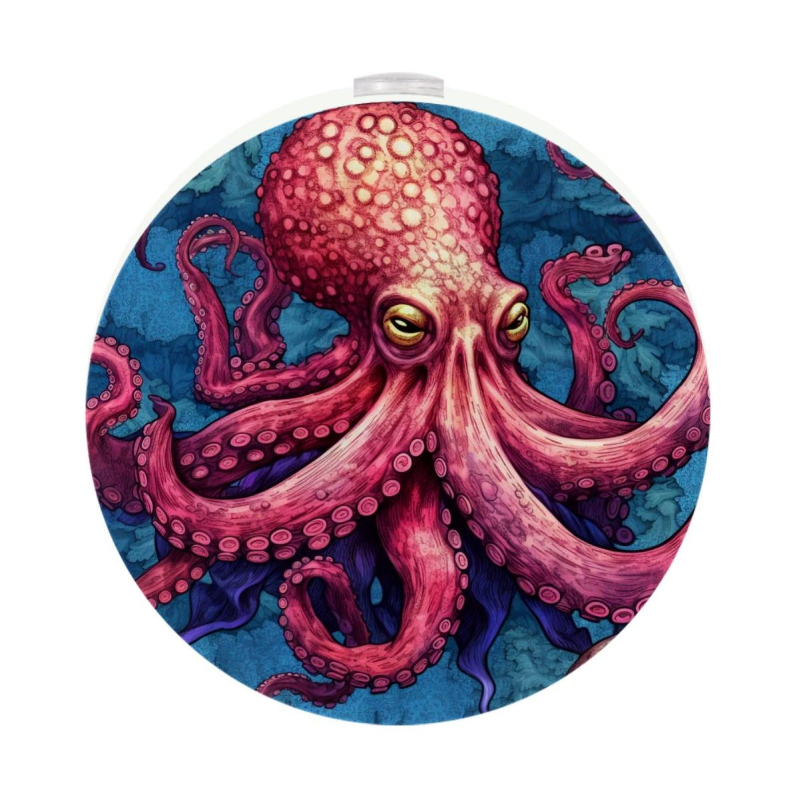 Octopus Two-Pack Circular Night Light, LED Chip, Inductive Light ...