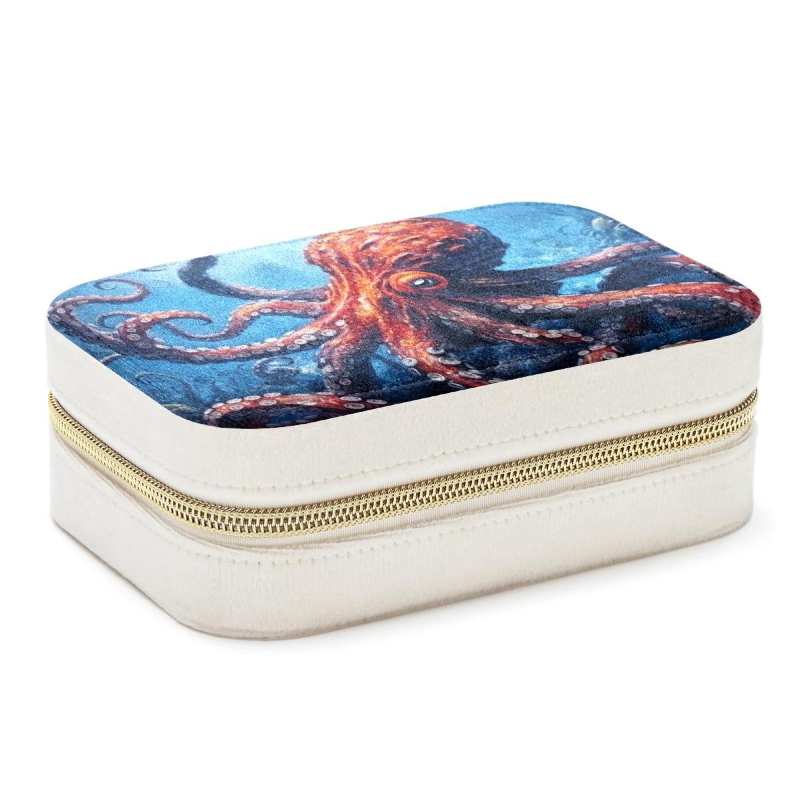 Octopus Velvet Portable Decorative Box with Removable Compartment ...