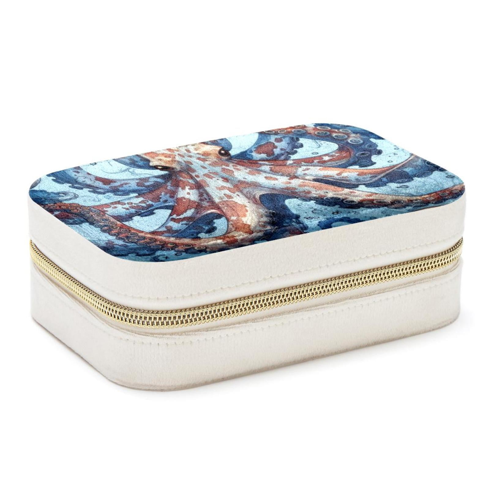 Octopus Velvet Portable Travel Organizer Box with Removable Compartment ...