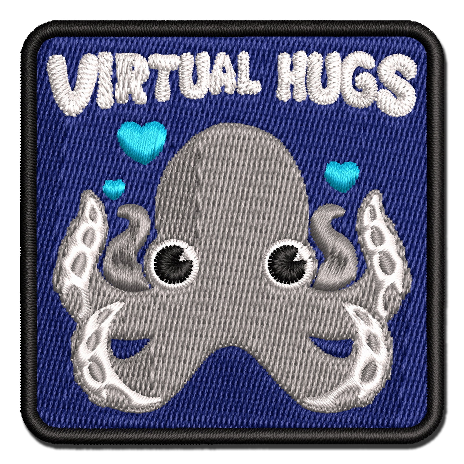 Octopus Virtual Hugs Applique Multi-Color Embroidered Hook & Loop Patch ...