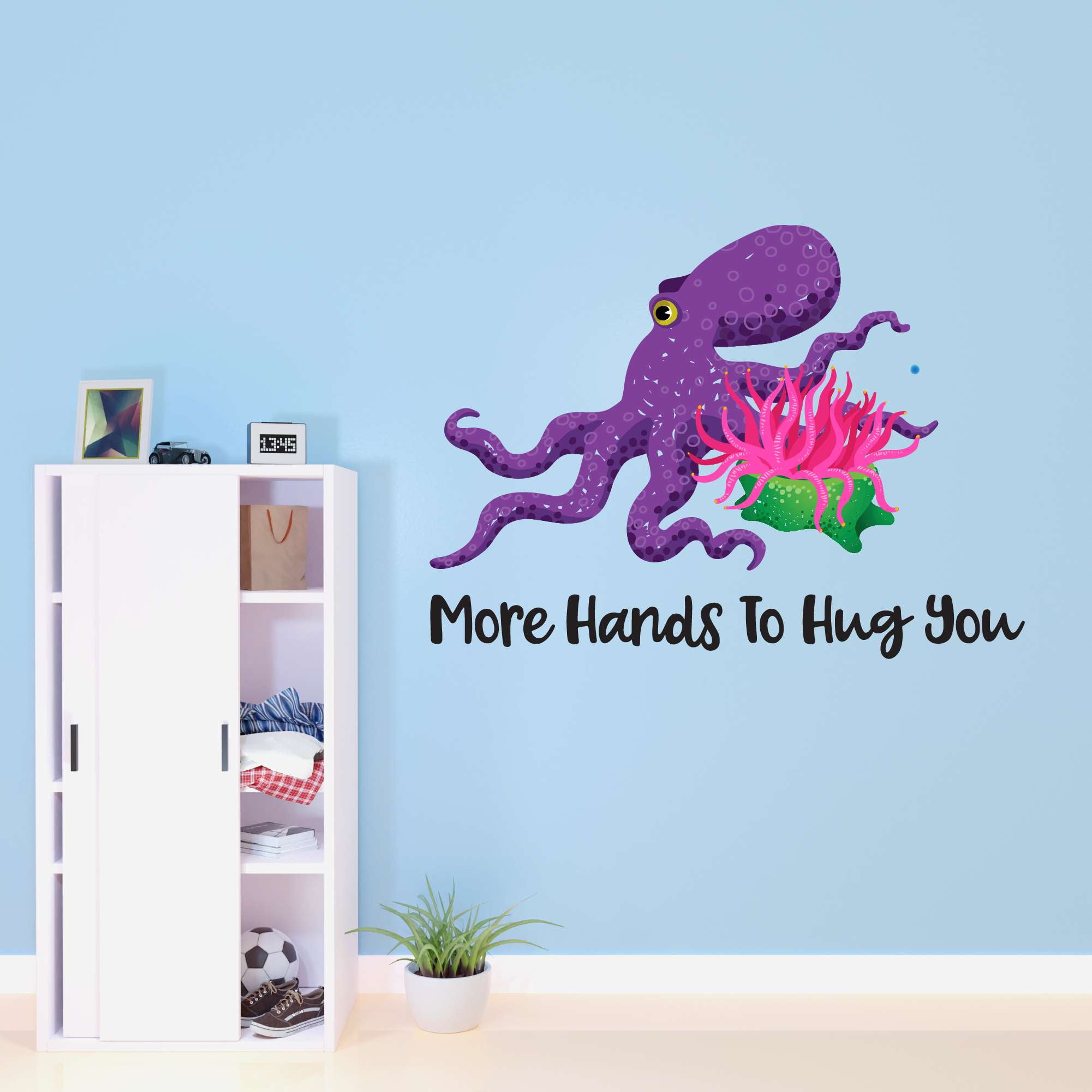 Octopus Wall Decal More hands to hug you Playroom Daycare Nursery Kids ...