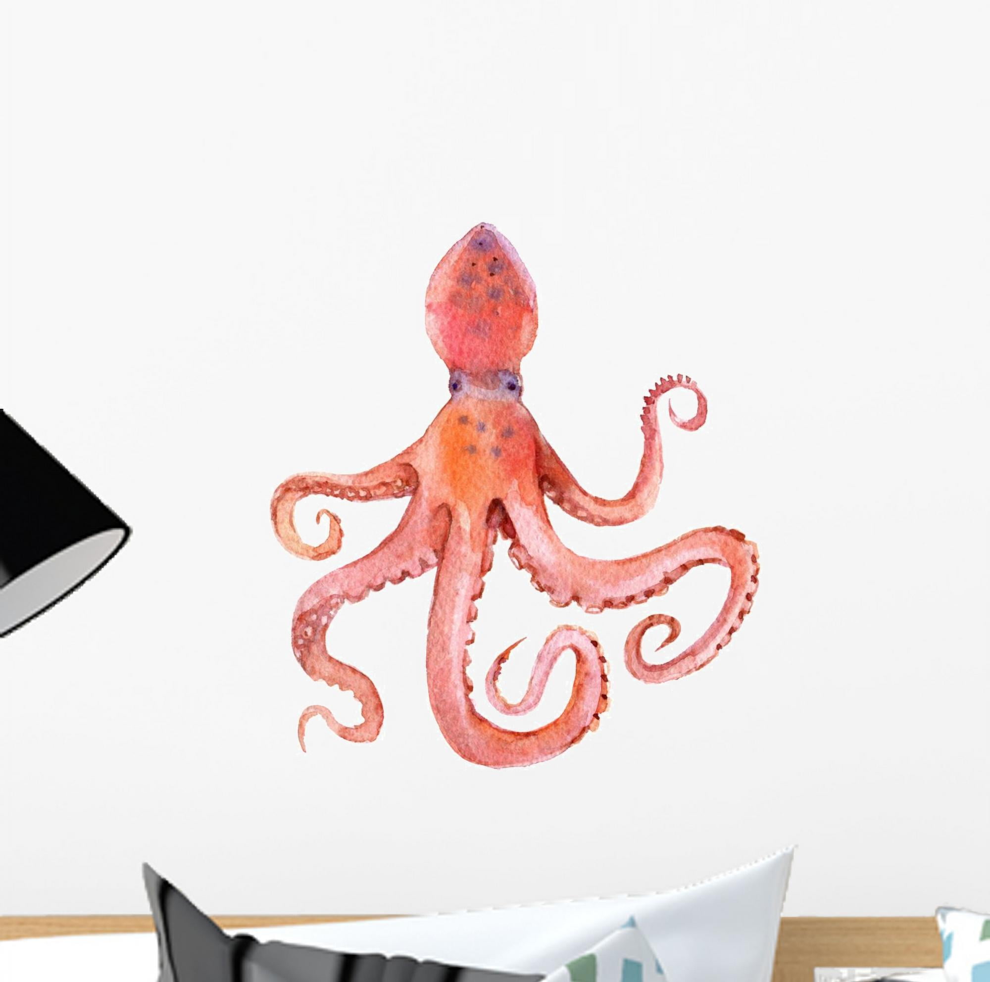 Octopus Wall Decal Wallmonkeys Peel and Stick Graphic (12 in W x 12 in ...