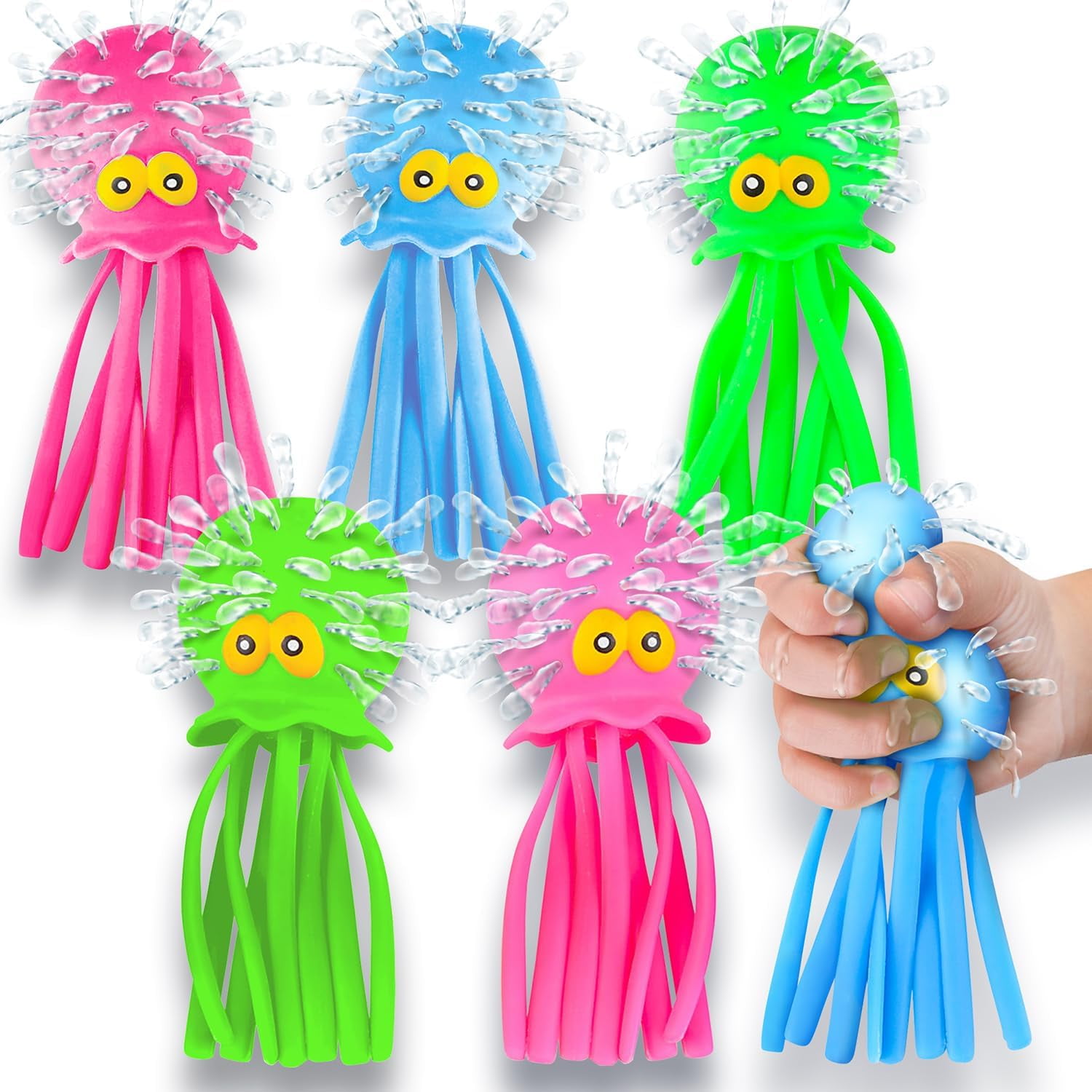 Octopus Water Balls, Set of 3, Rubber Kids’ Bath Toys, Sensory Stress ...