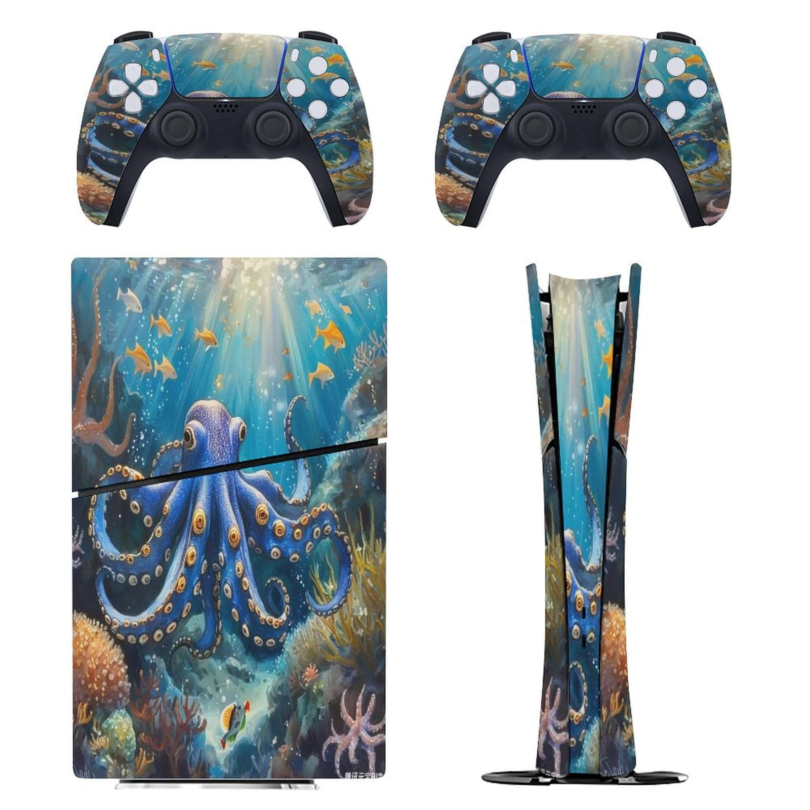 Octopus Watercolor Painting PS5/PS5 Slim Digital Disc Skin Sticker For ...
