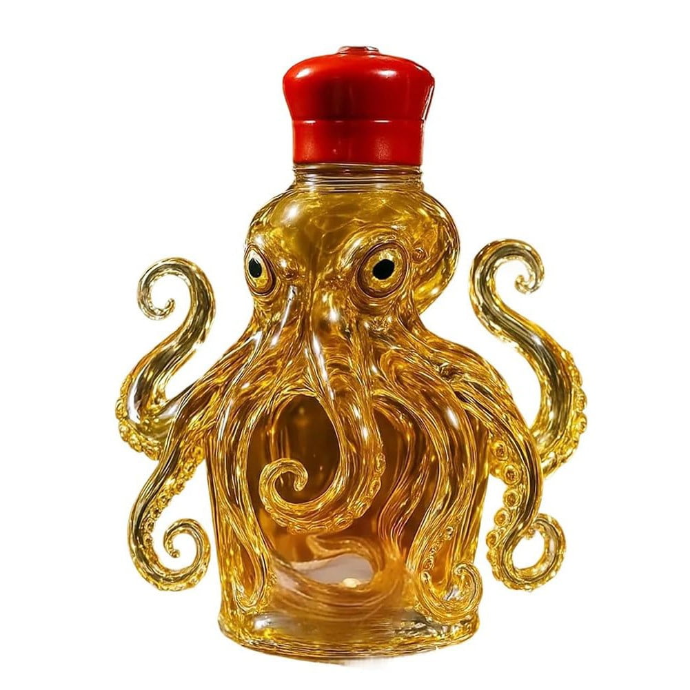 Octopus Whiskey Bottle, 3D Octopus Engraved Whiskey Decanter, Octopus ...