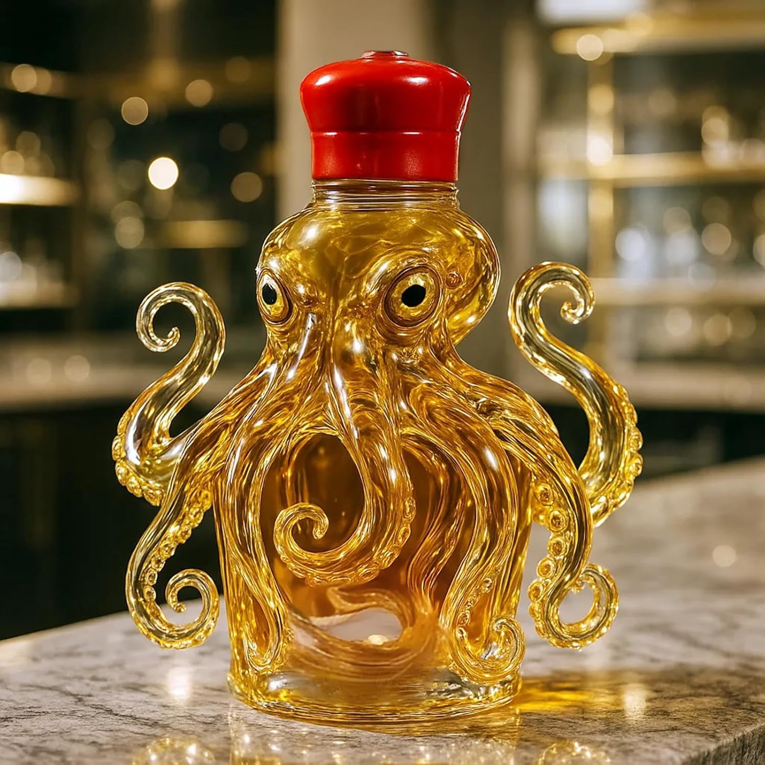 Octopus Whiskey Bottle, 3D Octopus Engraved Whiskey Decanter, Octopus ...