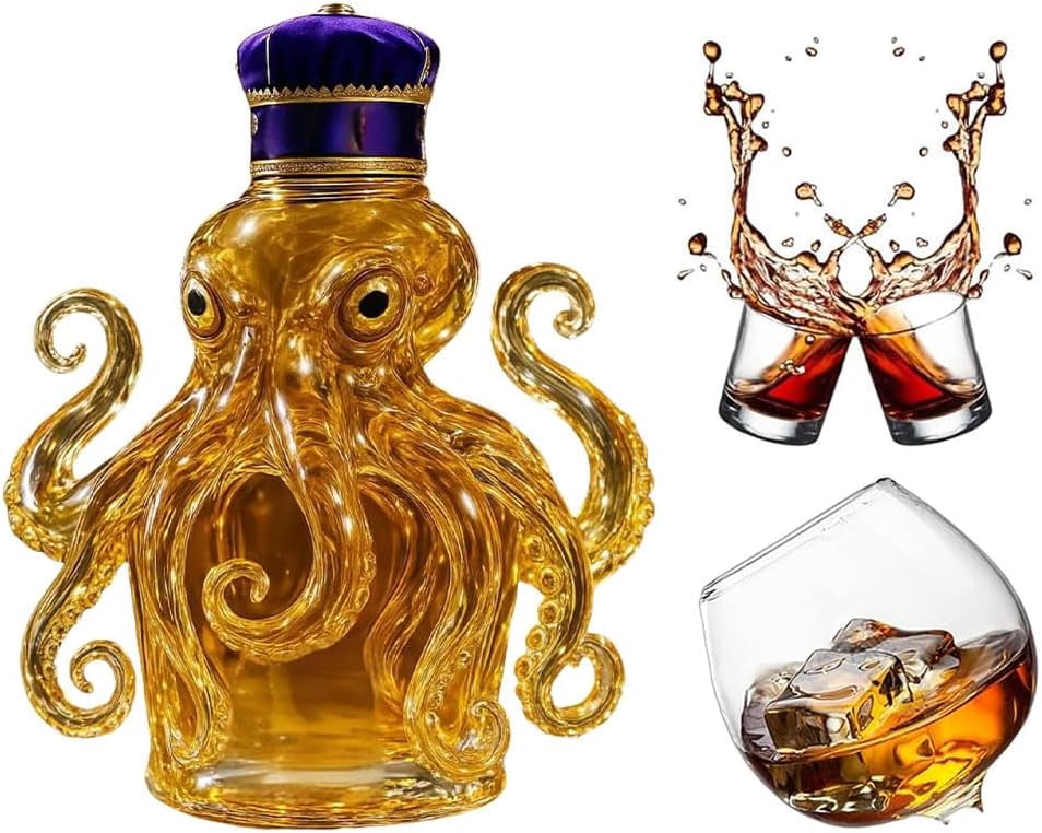 Octopus Whiskey Bottle, 3d Octopus Whiskey Decanter Unique Sea Monster ...