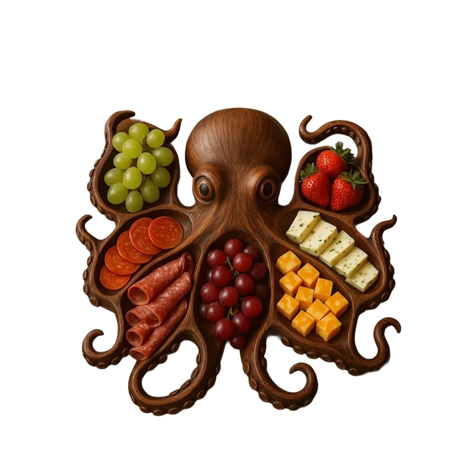 Octopus Wooden Tray, Animal Design Wood Serving Board, Charcuterie ...