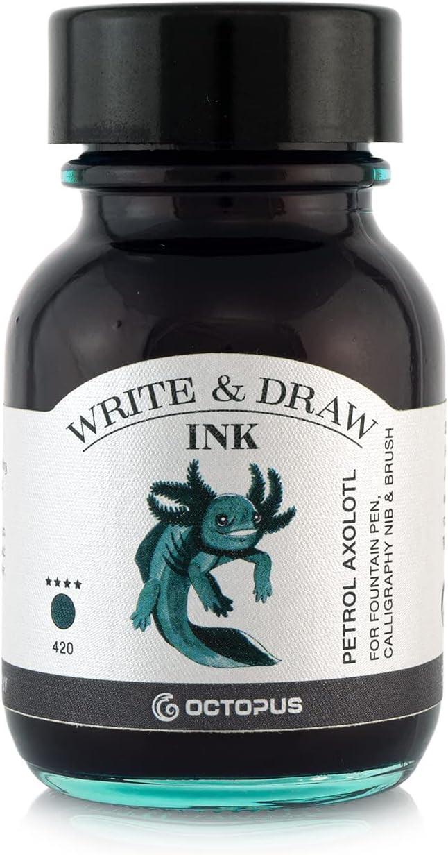 Octopus Write and Draw Ink 420 Petrol Axolotl, Waterproof Ink for ...