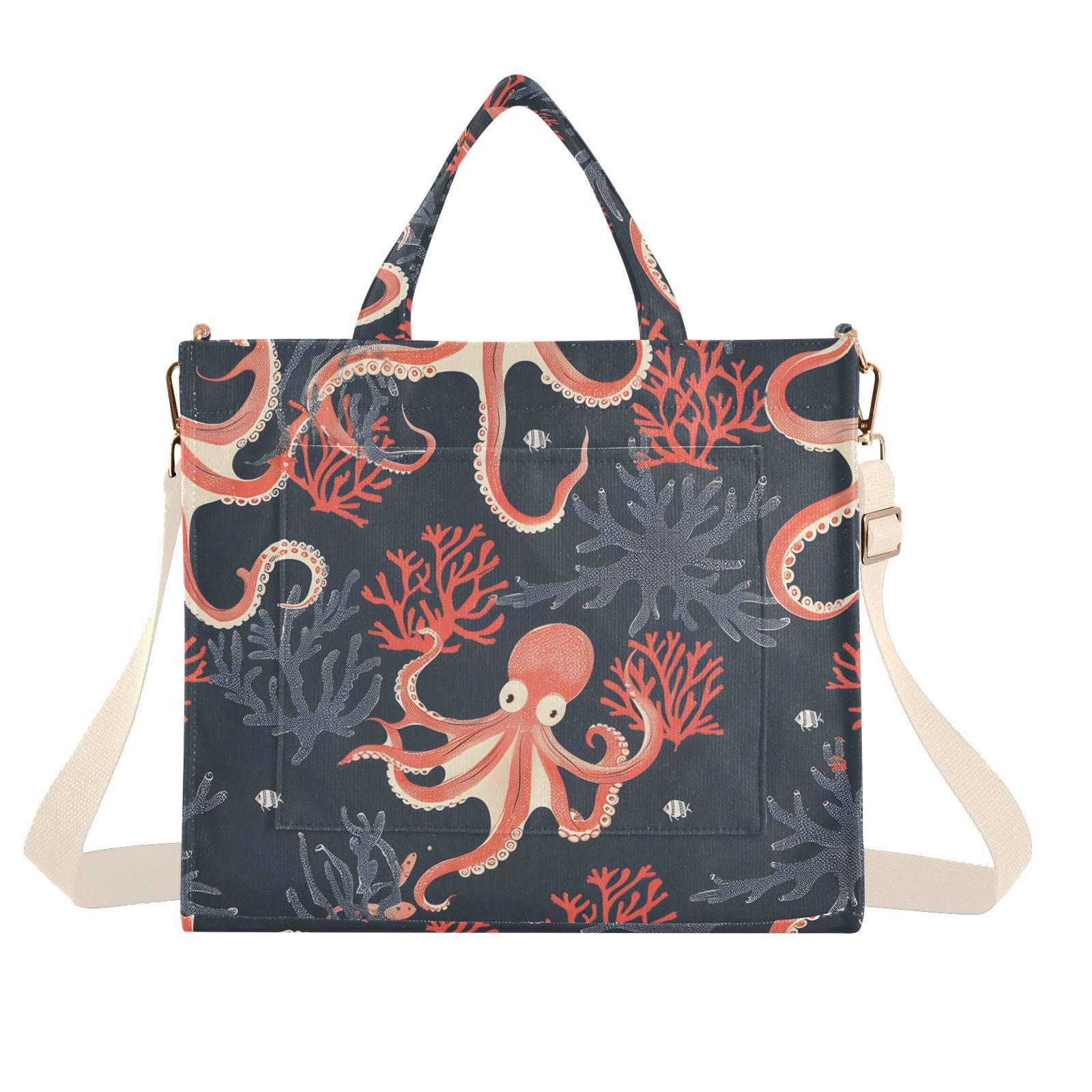 Octopus and Corals Corduroy Tote Bag Handbag Large Messenger Bag ...