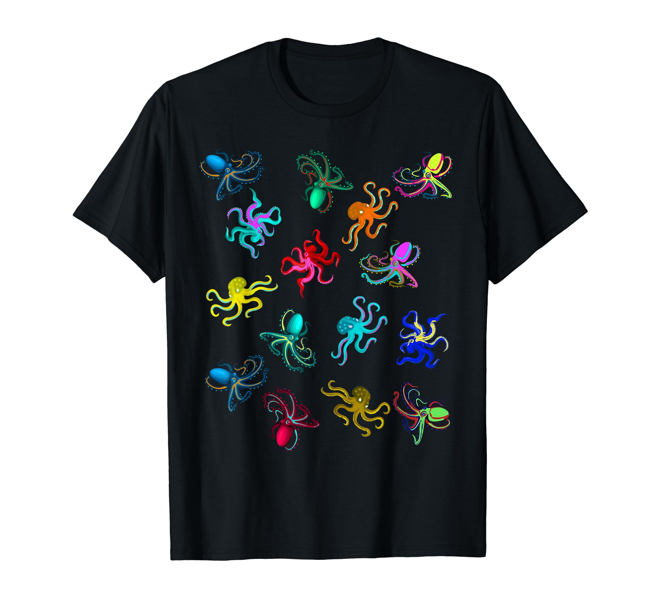 Octopus gift tee - octopus tee T-Shirt Black Tee - Walmart.com