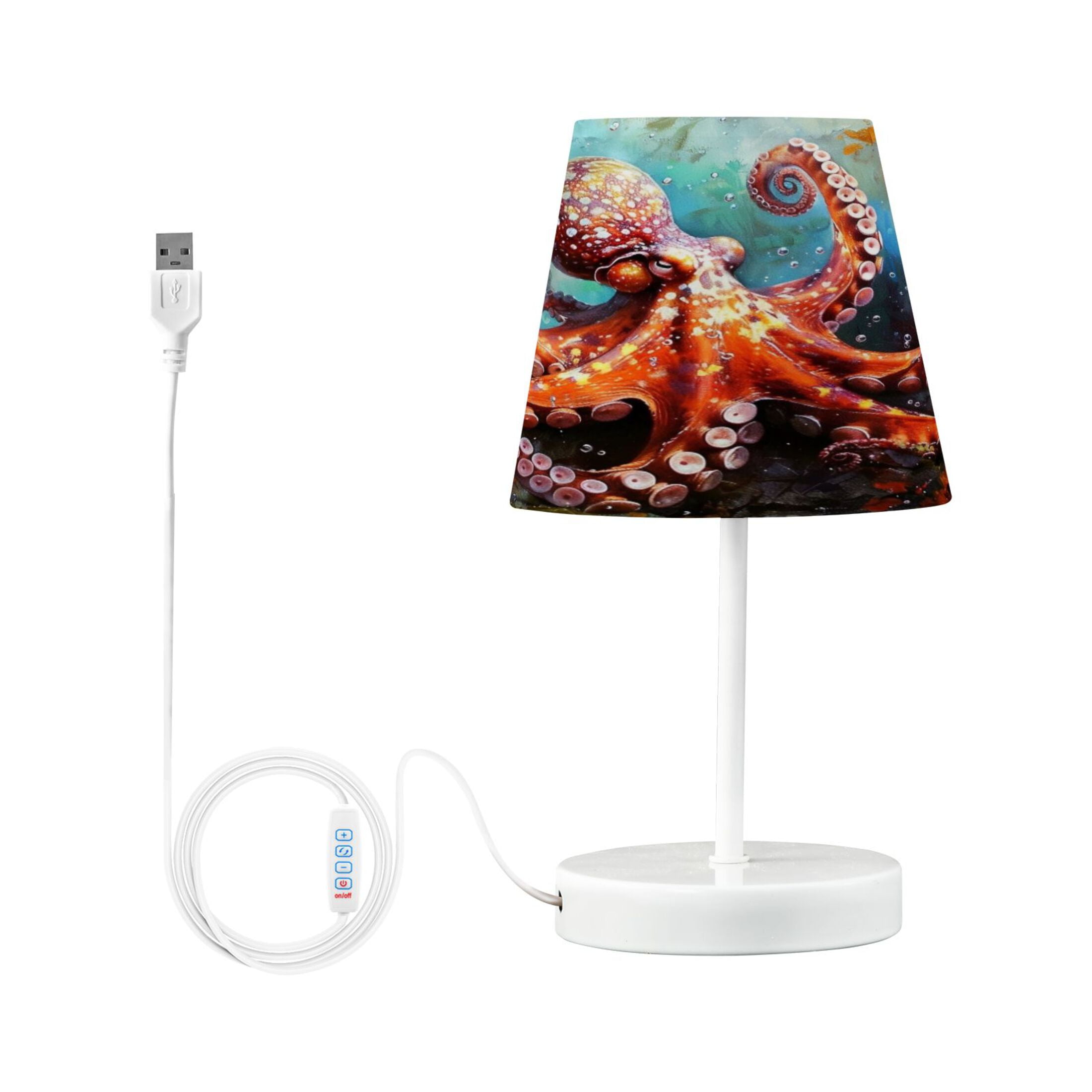 Octopus in Bottom Sea Desk Lamp LED Table Nightstand Lamps with 3 Color ...
