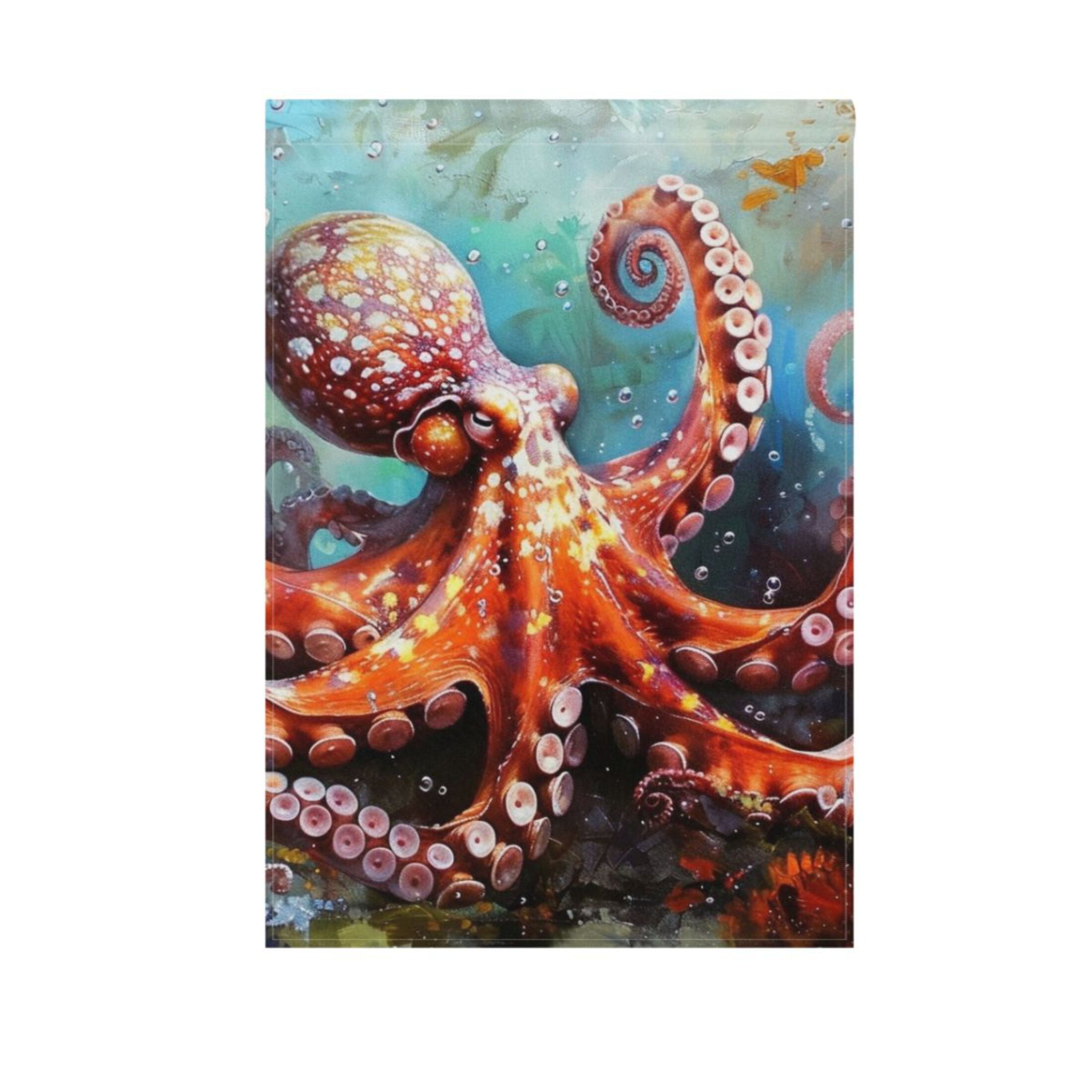 Octopus in Bottom Sea Garden Flag 28"x40" Double-Sided Yard Flags for ...