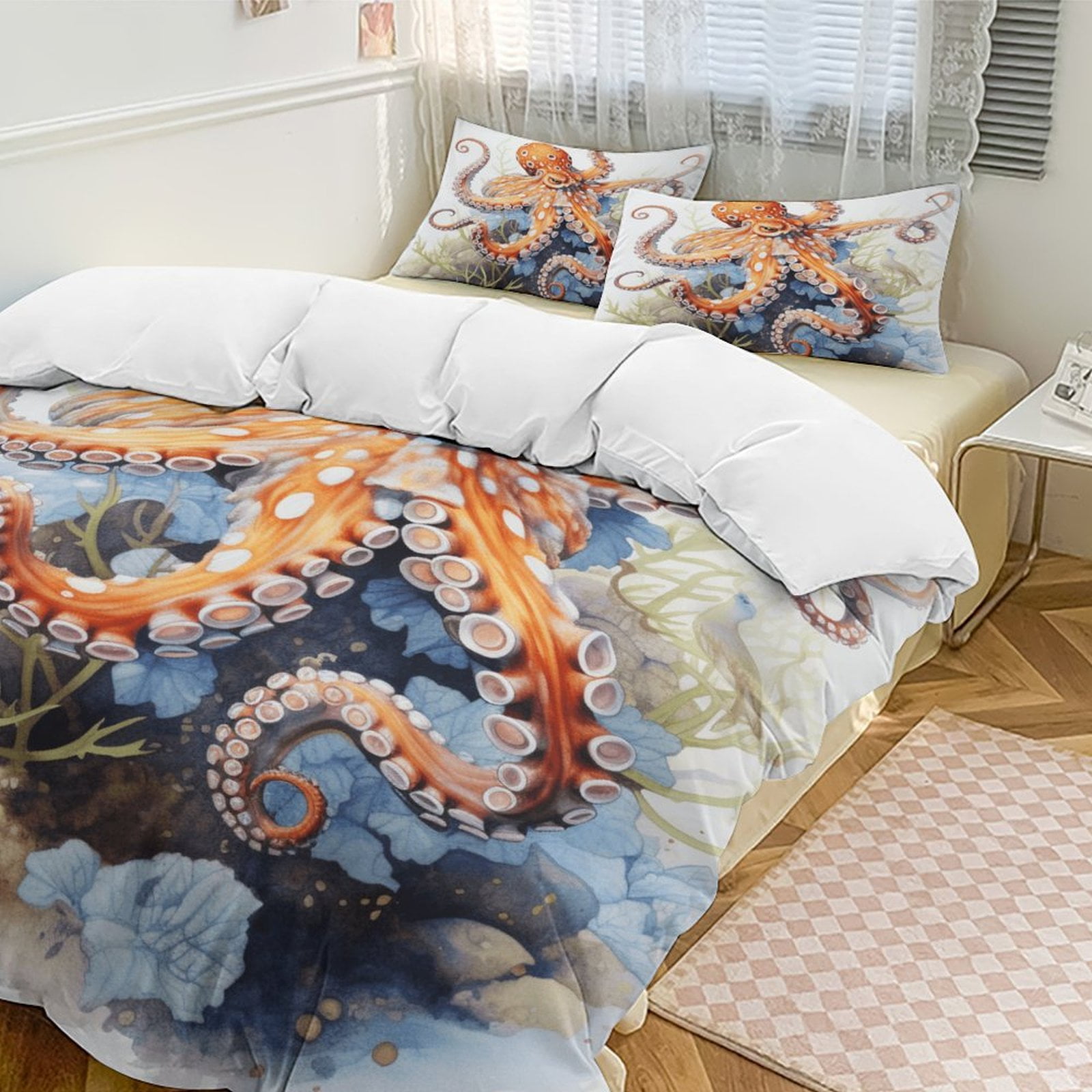 Octopus in The Mysterious Ocean 3D Duvet Cover Set Quilt Cover Theme of ...