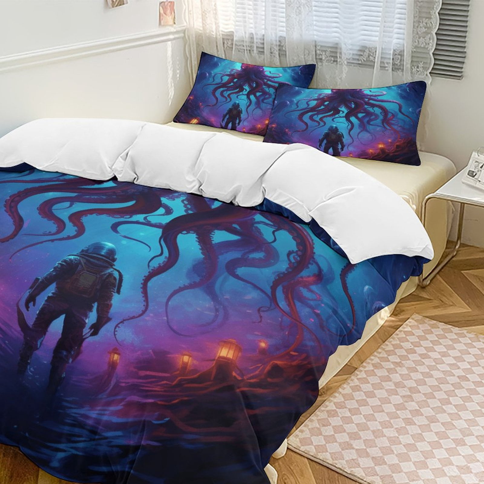 Octopus in The Mysterious Ocean 3D Duvet Cover Set Quilt Cover Theme of ...