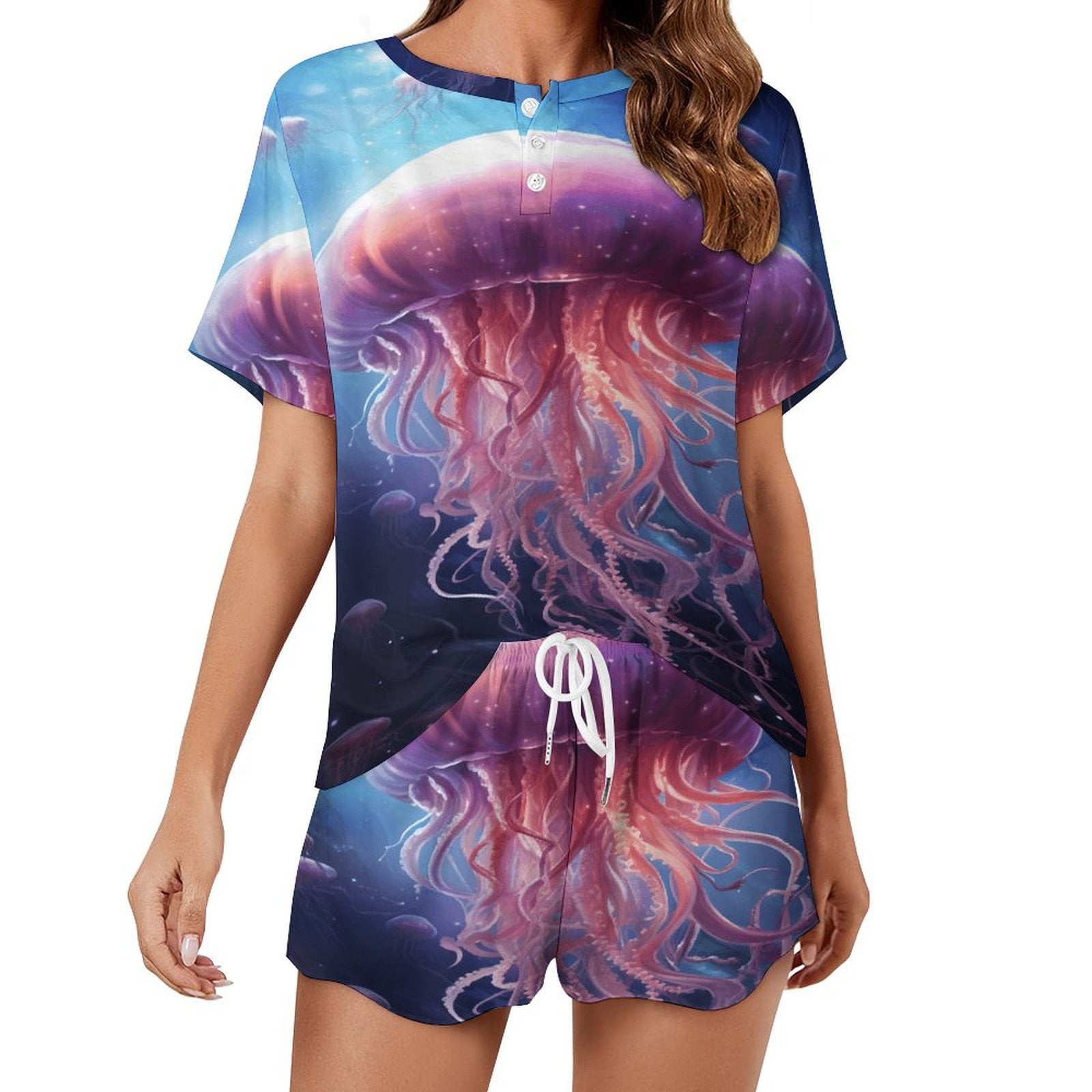 Octopus in The Mysterious Ocean Print Women'S Pajamas Set Summer ...