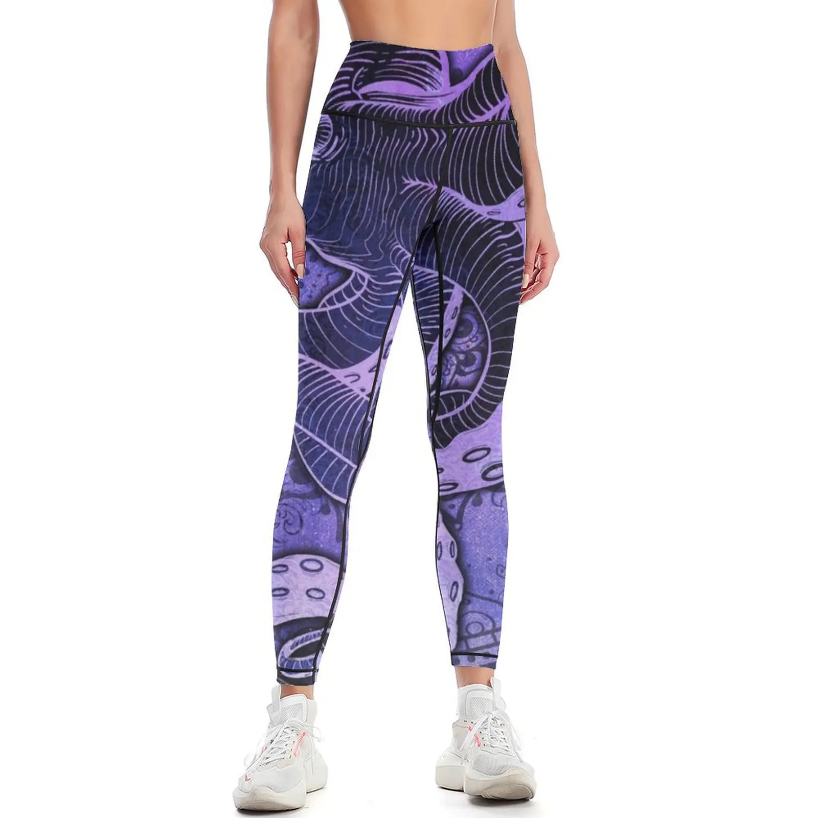 Octopus on Damask - Purple Edition Leggings for girls gym clothing ...