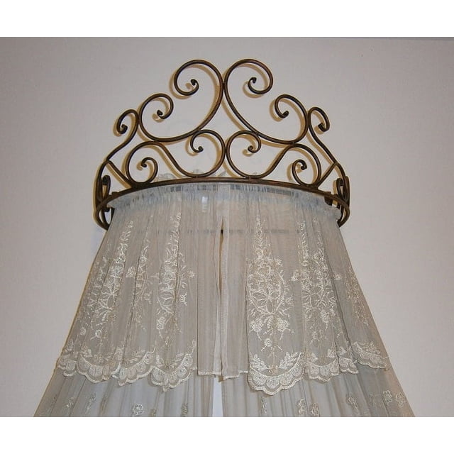 Octorose Metal Wall Teester Bed Canopy Drapery Crown Hardware (Cherry ...