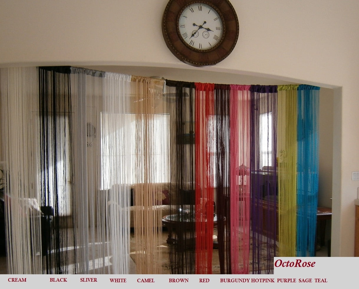 Octorose Sexy String Thread Fringe Curtain Panel 40x110 Inch for Home ...
