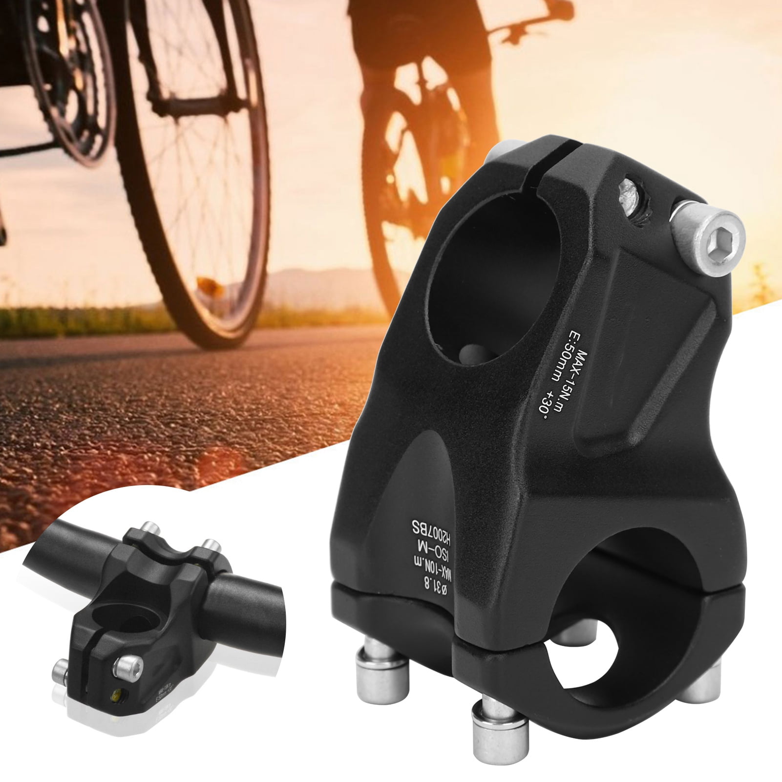 Octpeak Short Handlebar Stem Riser 50mm/2in Heavy Duty Aluminium Alloy ...