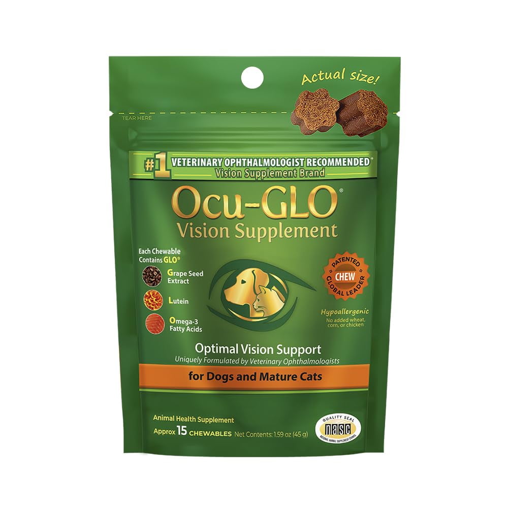 Ocu-GLO Cat & Dog IRF13 Senior Supplement for Eye Support - Chewable ...