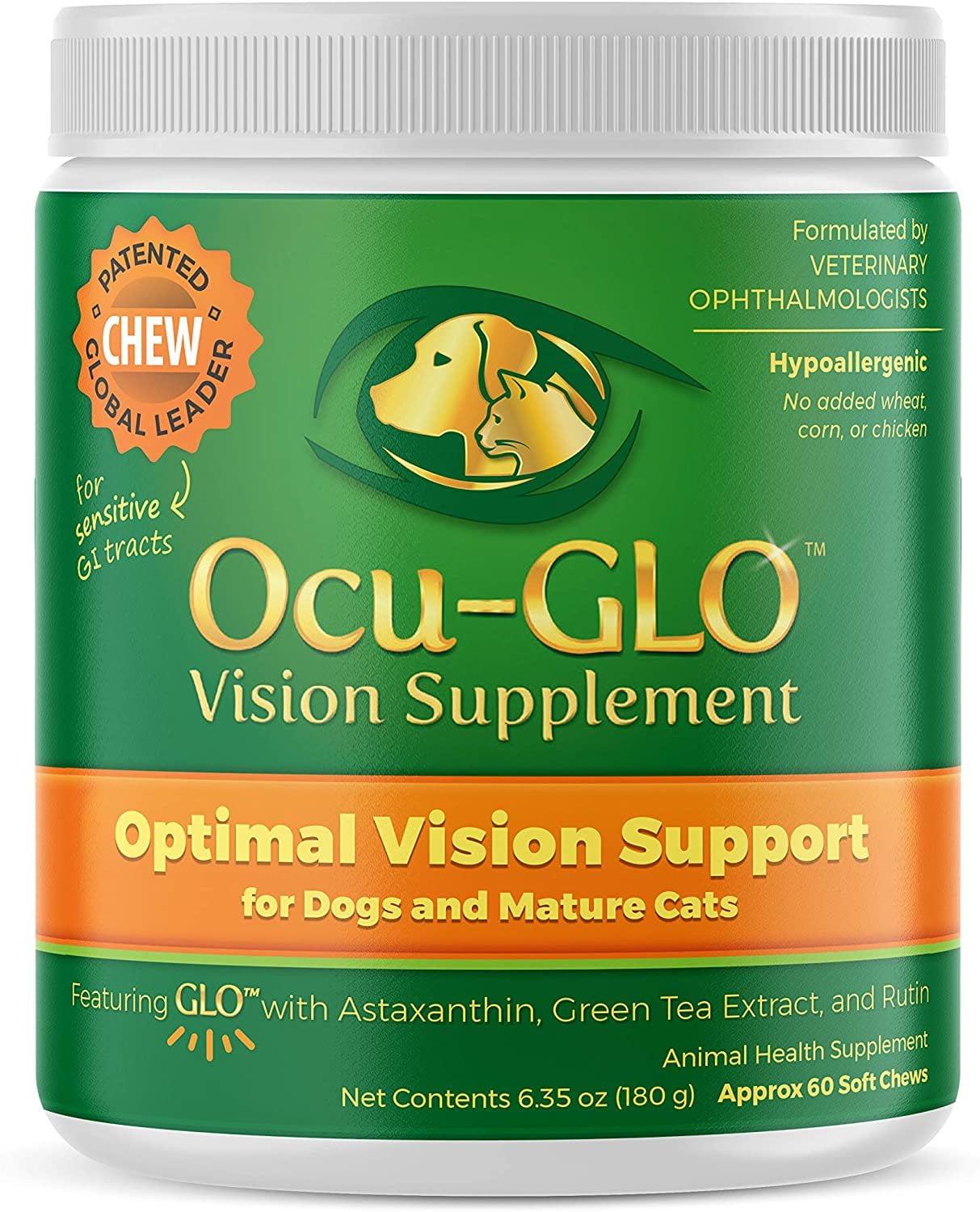 Animal Necessity's Ocu-GLO Vision for Dogs & Cats, Chewable Vitamins ...