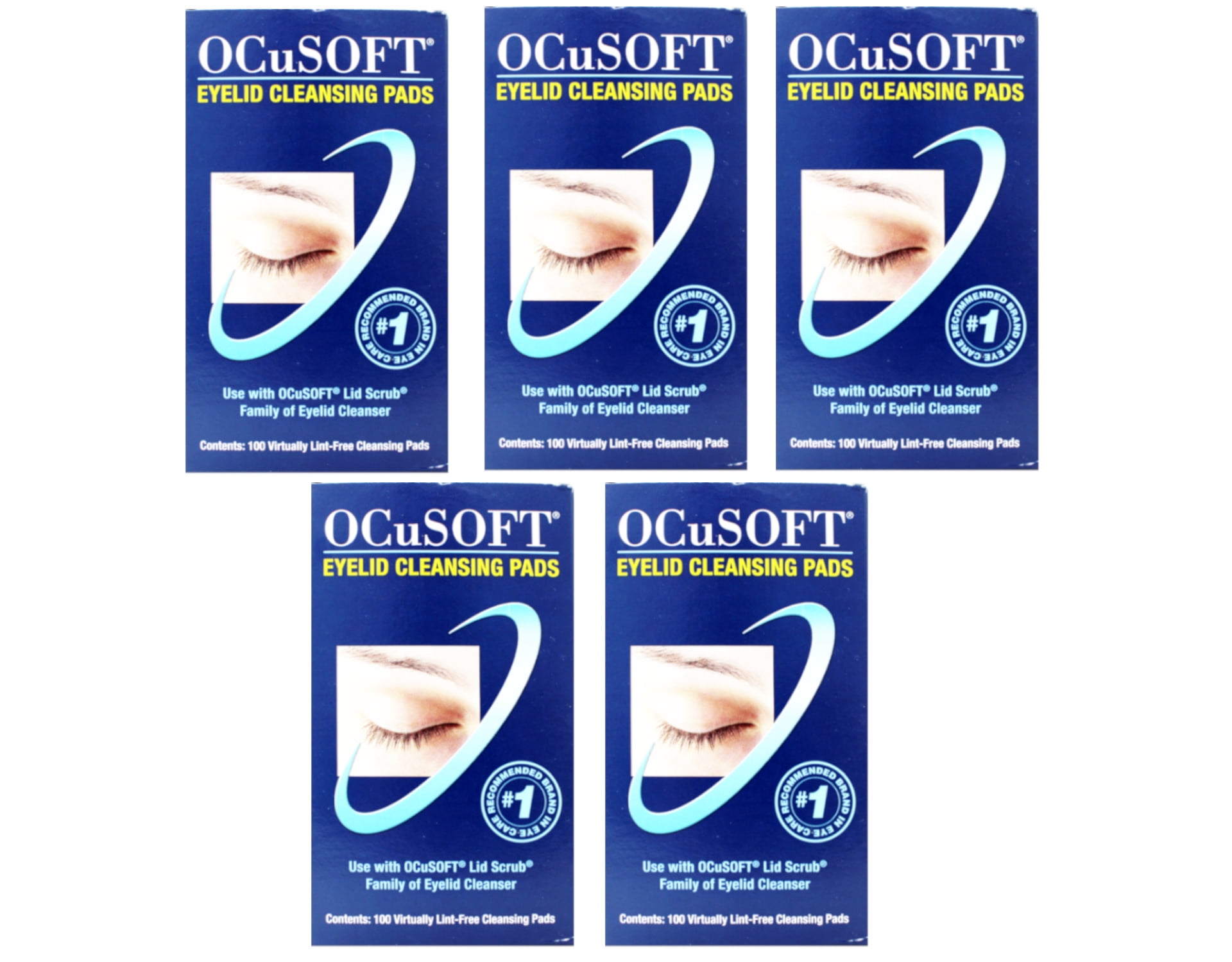 Ocusoft Eye Lid Virtually Line Free Cleansing Pads, 100 Ea, 5 Pack ...
