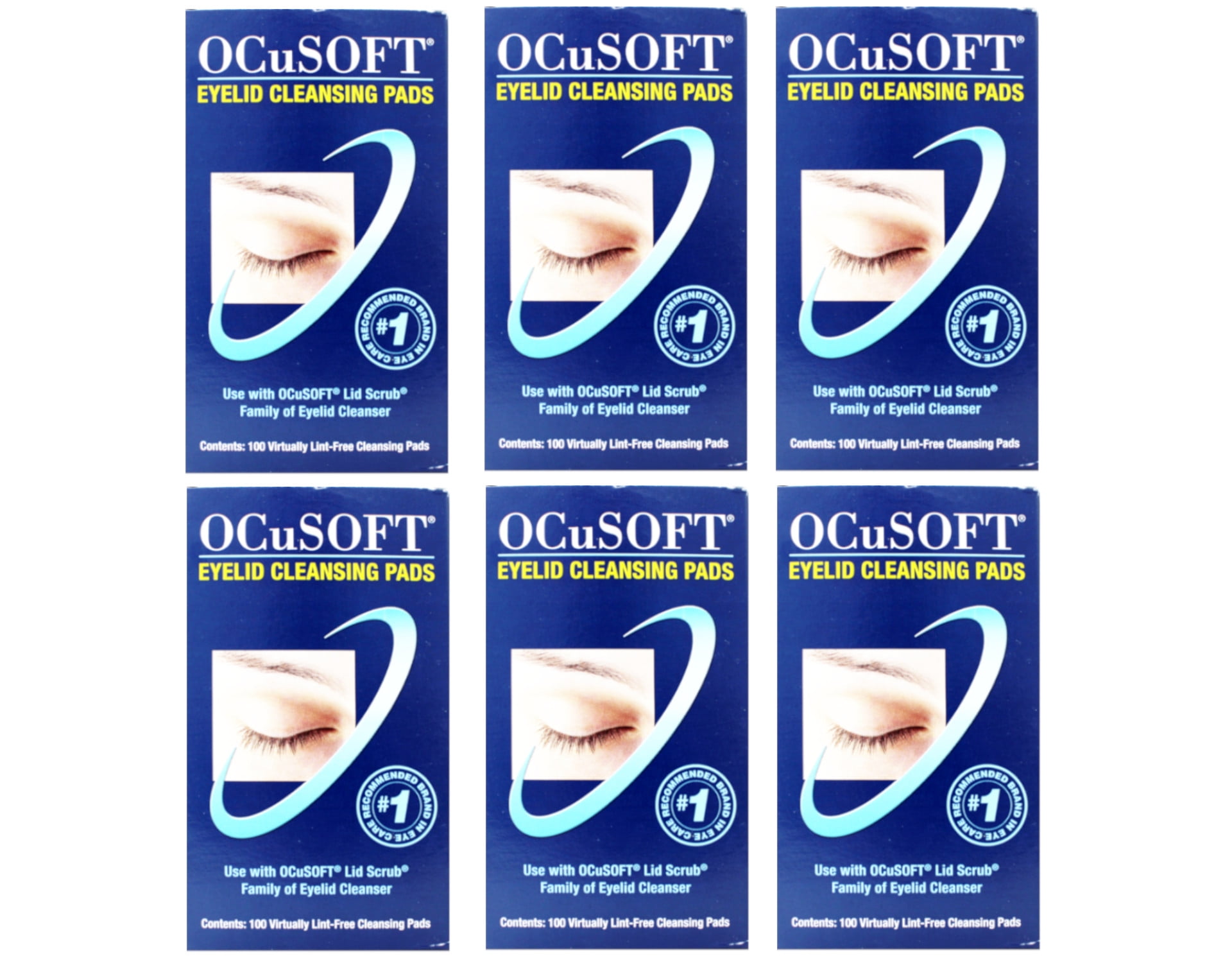 Ocusoft Eye Lid Virtually Line Free Cleansing Pads, 100 Ea, 6 Pack ...