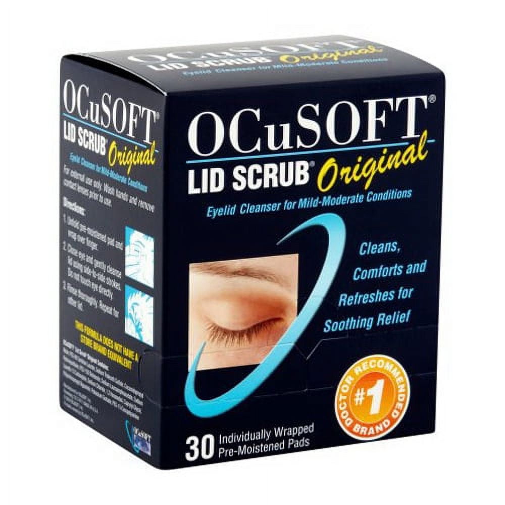 Ocusoft Eyelid Scrub Eyelid Cleanser Original Formula - 30 Pre ...