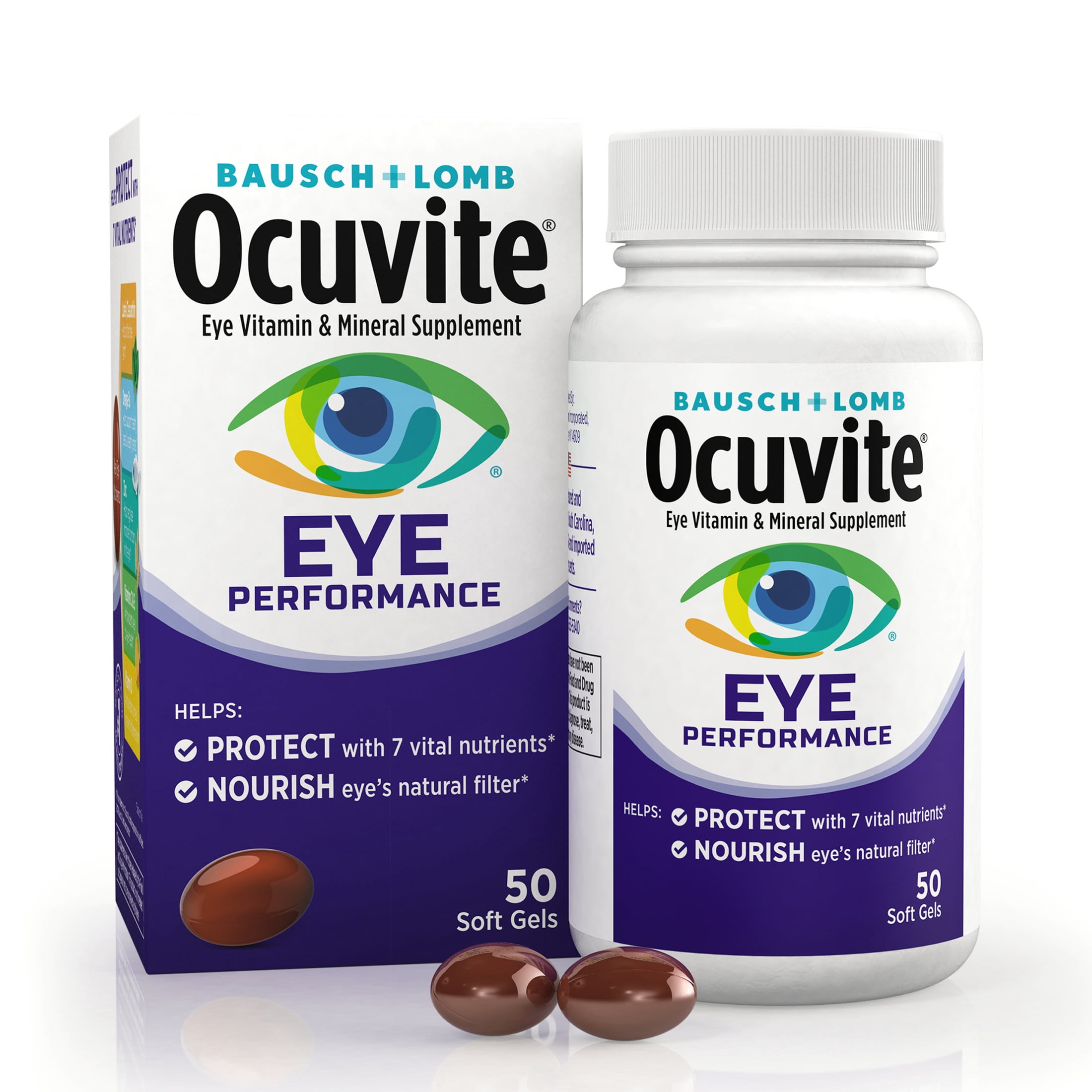 Bausch + Lomb Ocuvite Eye Performance: Healthy Vision Vitamin & Mineral ...