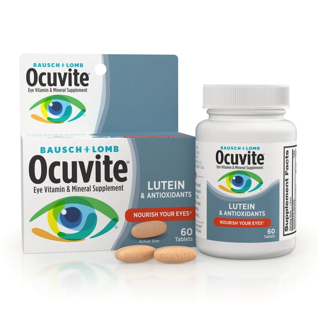 Ocuvite Eye Vitamin & Mineral Supplement, Contains Zinc, Vitamins A, C ...