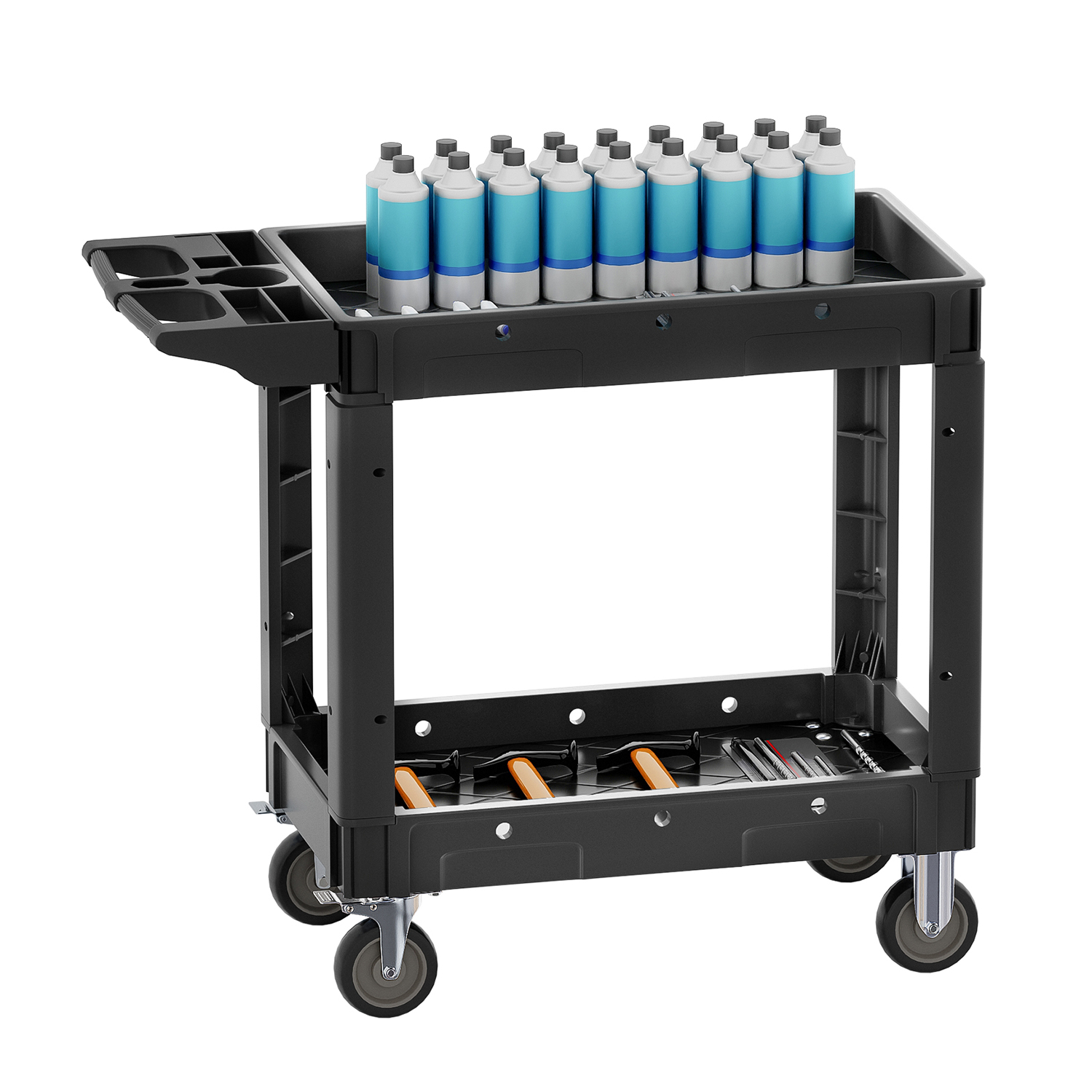 Rubbermaid Commercial Xtra Equipment Cart, 300-lb Cap, Three-Shelf, 20 ...