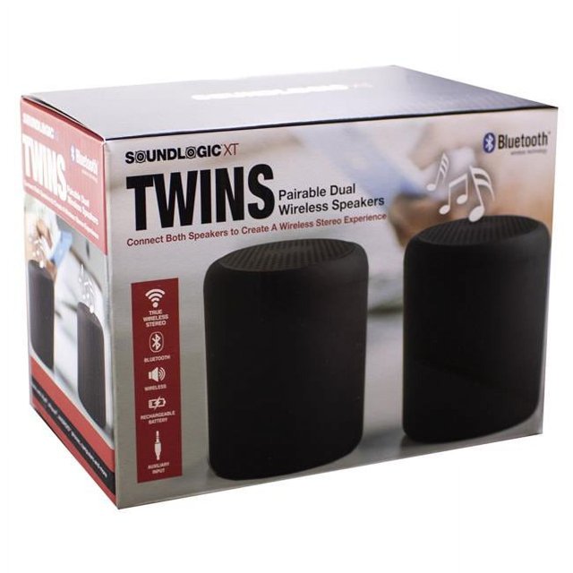 Odash TPS-6-1754 5 ft. Twins Pairable Dual Wireless Speaker, Black ...