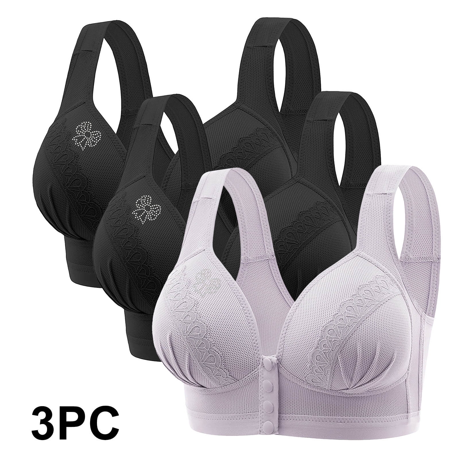 Odbmxy 3 PC Push up Women Bras Plus Size Wireless Clearance Bras for ...