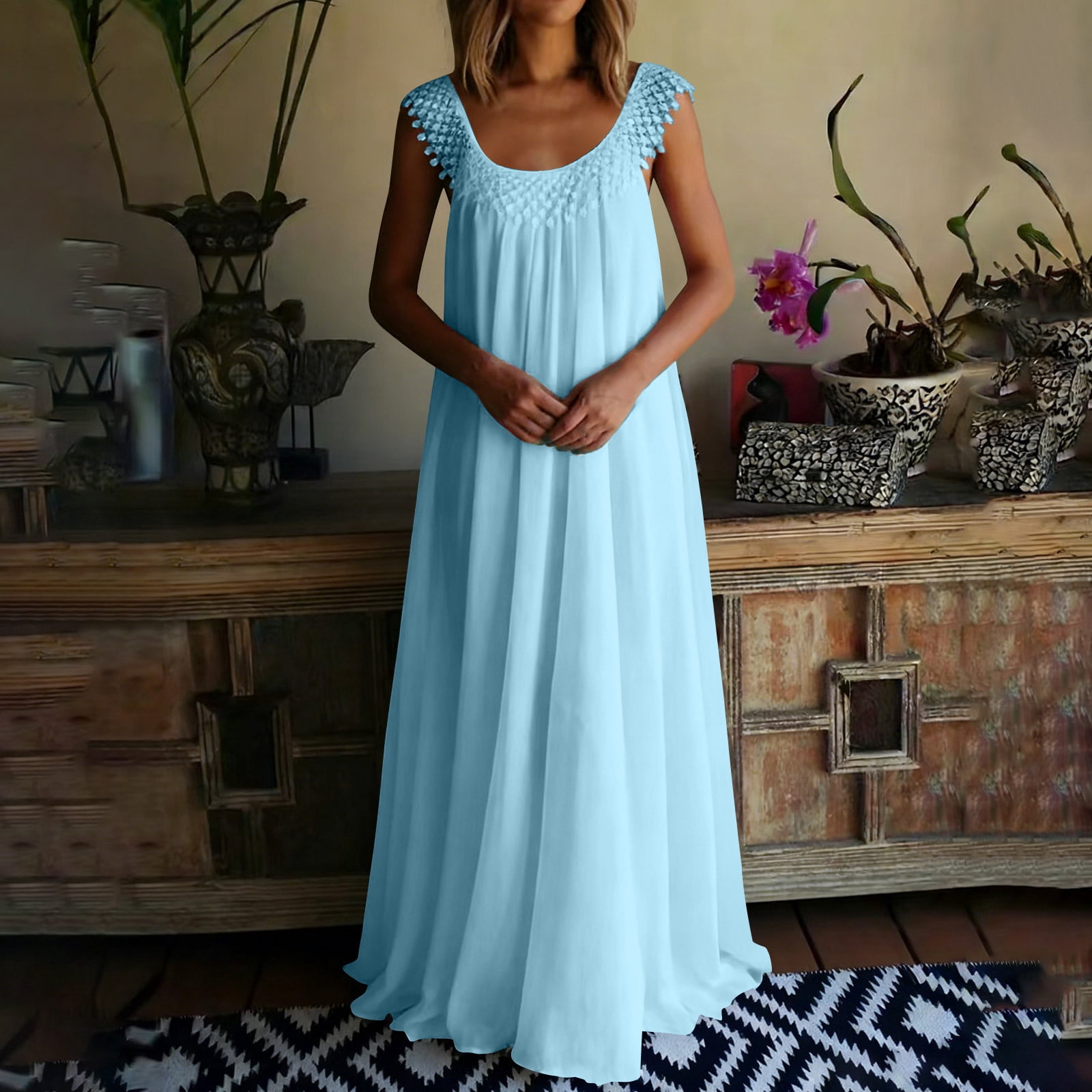 Odbmxy Dresses for Women Plus Size Summer Evening Gown A-Line Maxi ...