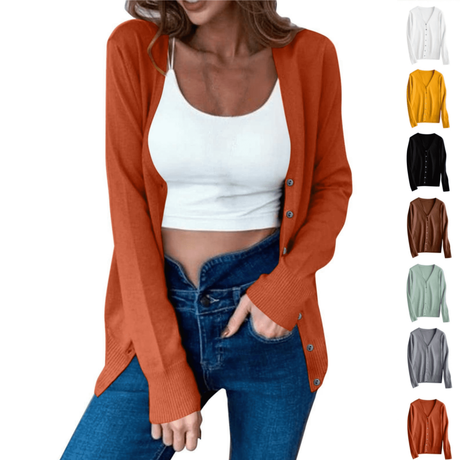 Odbmxy Long Sleeve Womens Sweaters Plus Size Womens Sweaters Cardigan ...