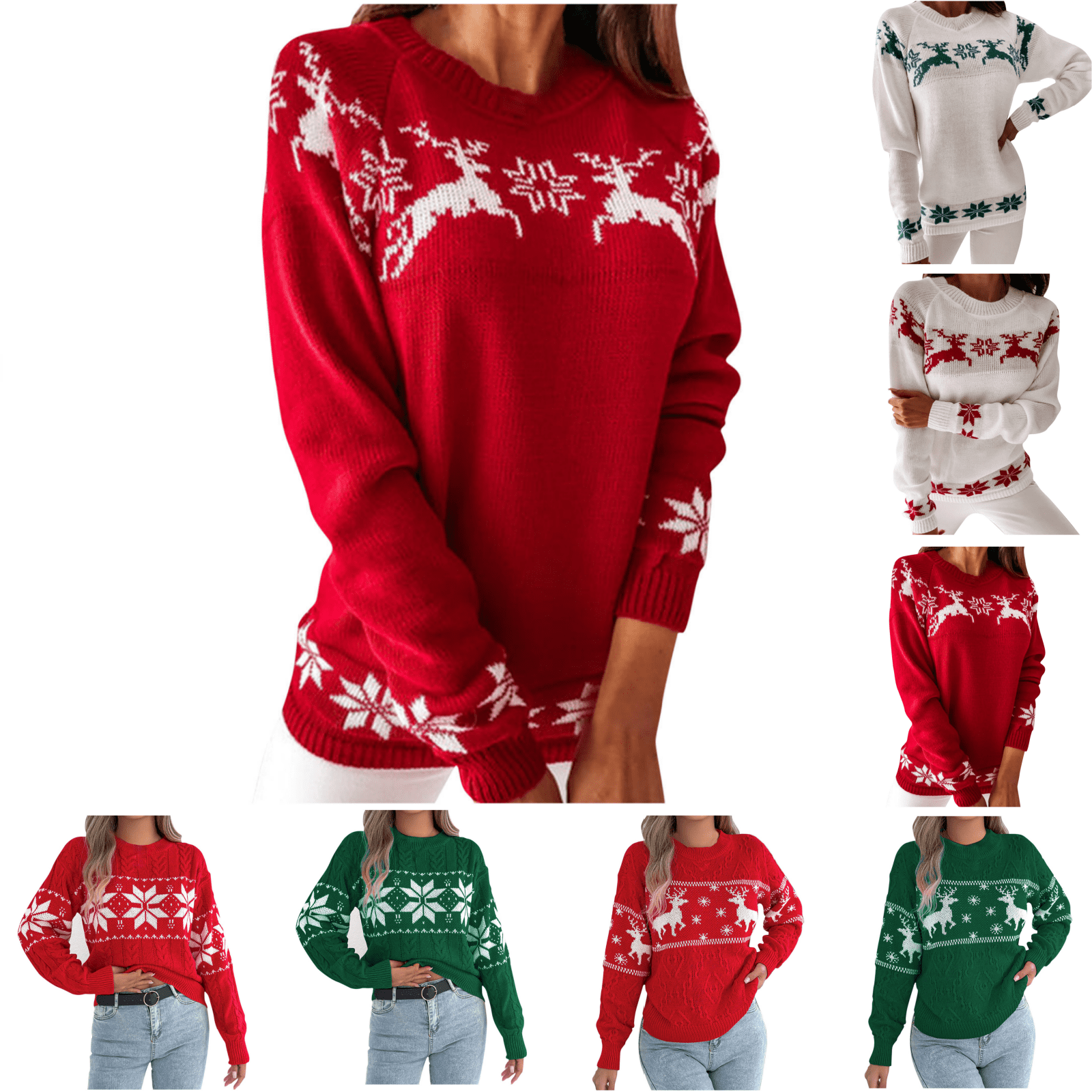 Odbmxy Pullover Christmas Sweaters for Women Long Sleeve Sweater for ...