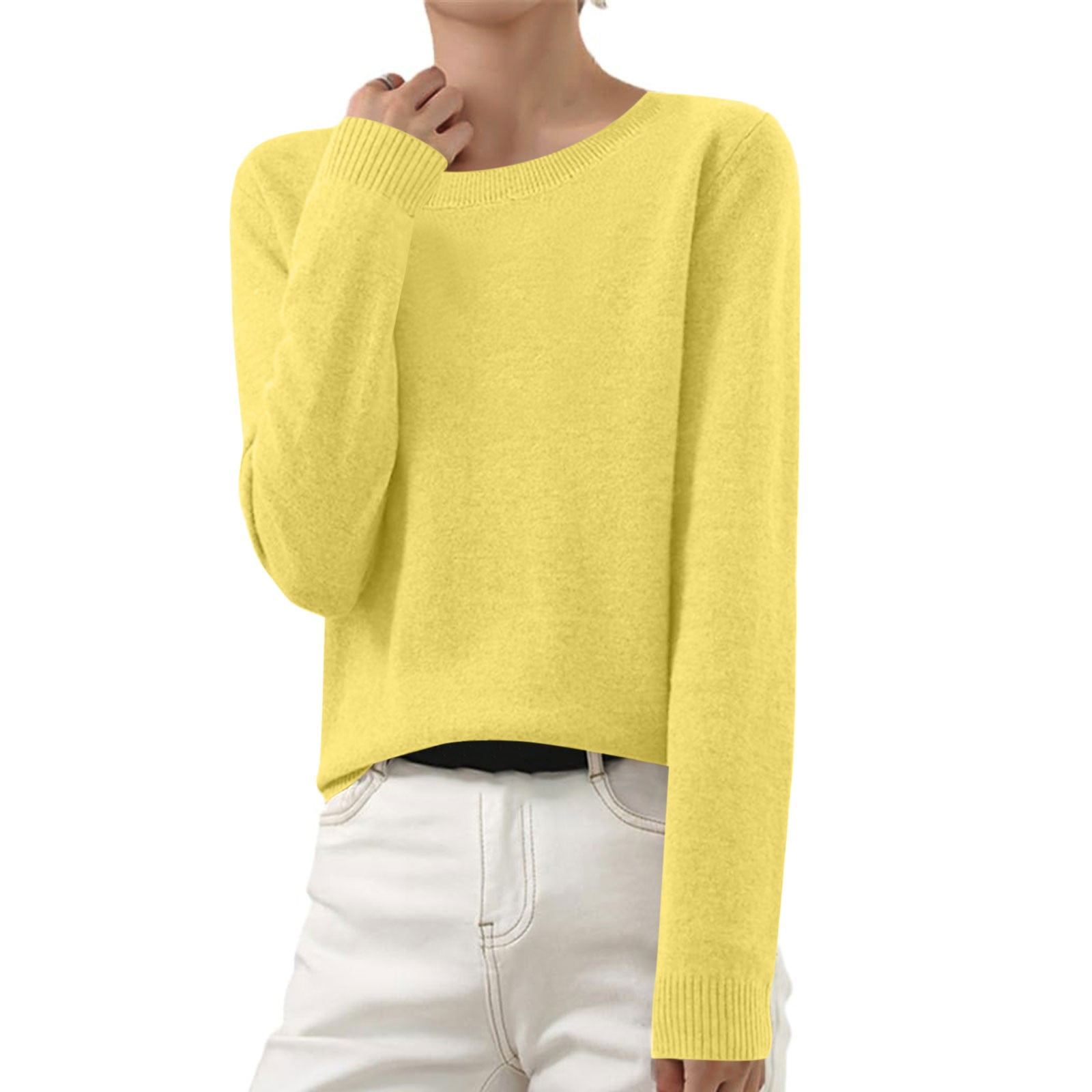 Odbmxy Pullover Women Sweaters Long Sleeve Cotton Womens Sweaters Fall ...