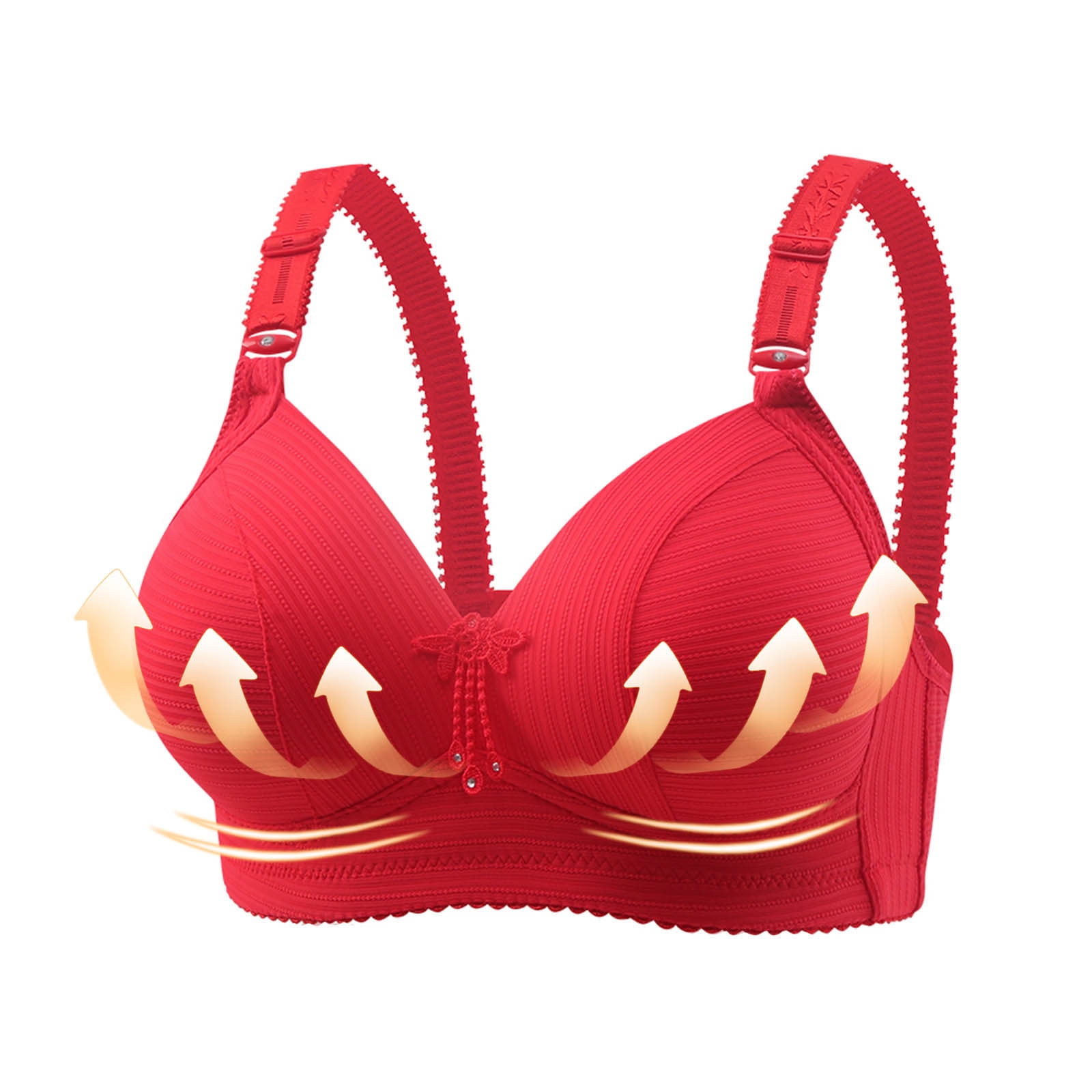 Odbmxy Wireless Plus Size Womens Bras Push up Bra for Women Red Support ...