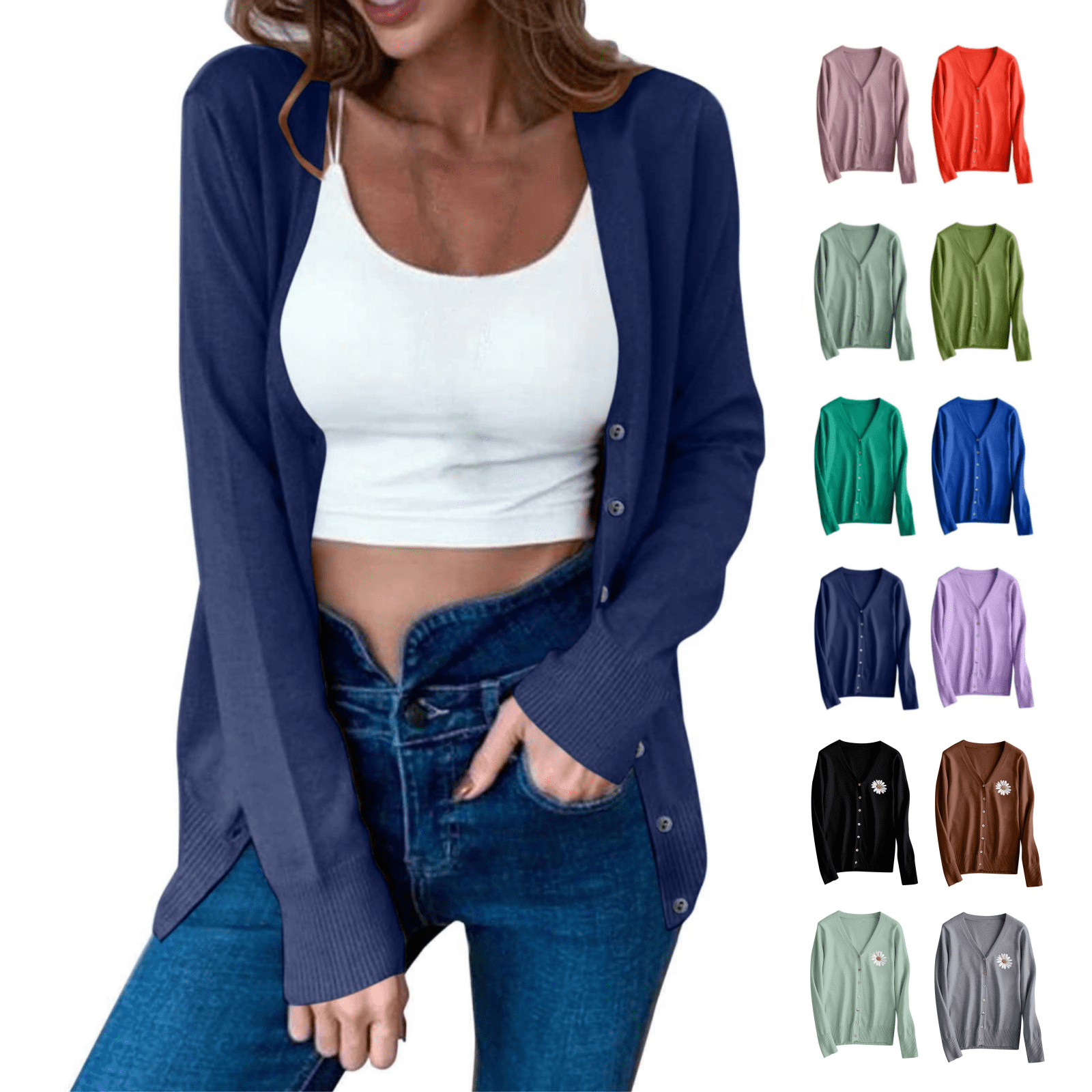 Odbmxy Sweaters for Women 2024 Long Sleeve Womens Cardigan Sweaters ...