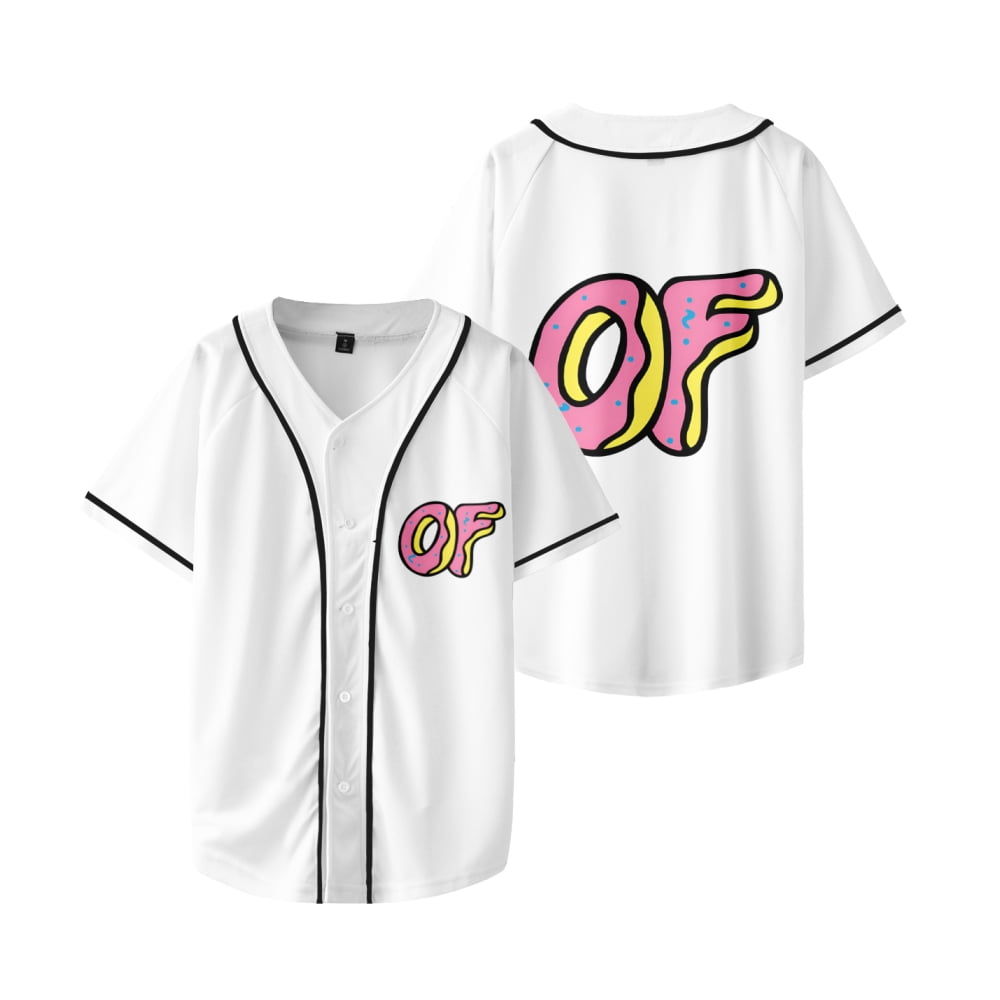 Odd Future Merch Mens Baseball Jersey Button Down Shirts Short Sleeve ...